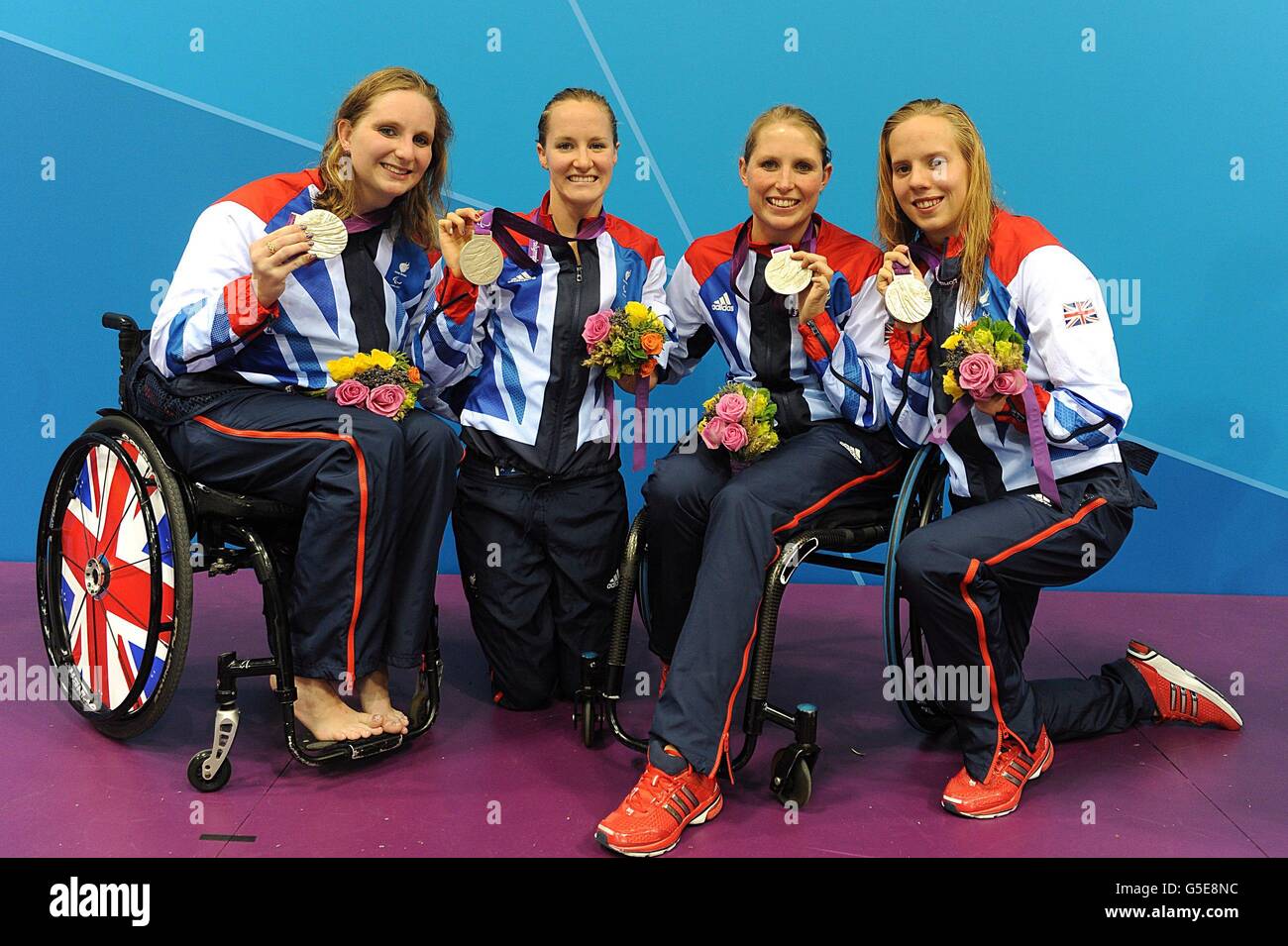 Great Britain's Heather Frederiksen (left), Claire Cashmore (second ...