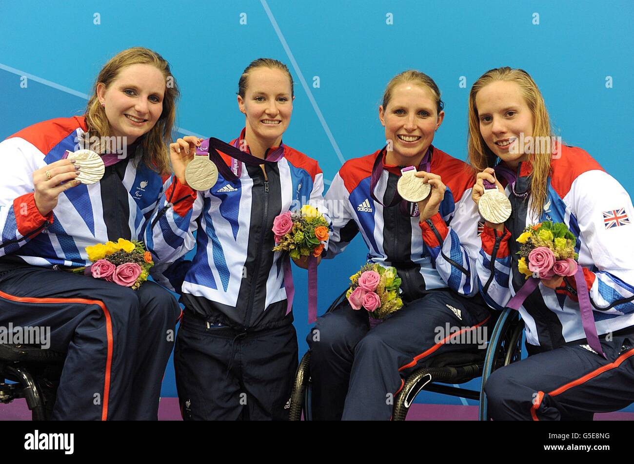 Great Britain's Heather Frederiksen (left), Claire Cashmore (second ...