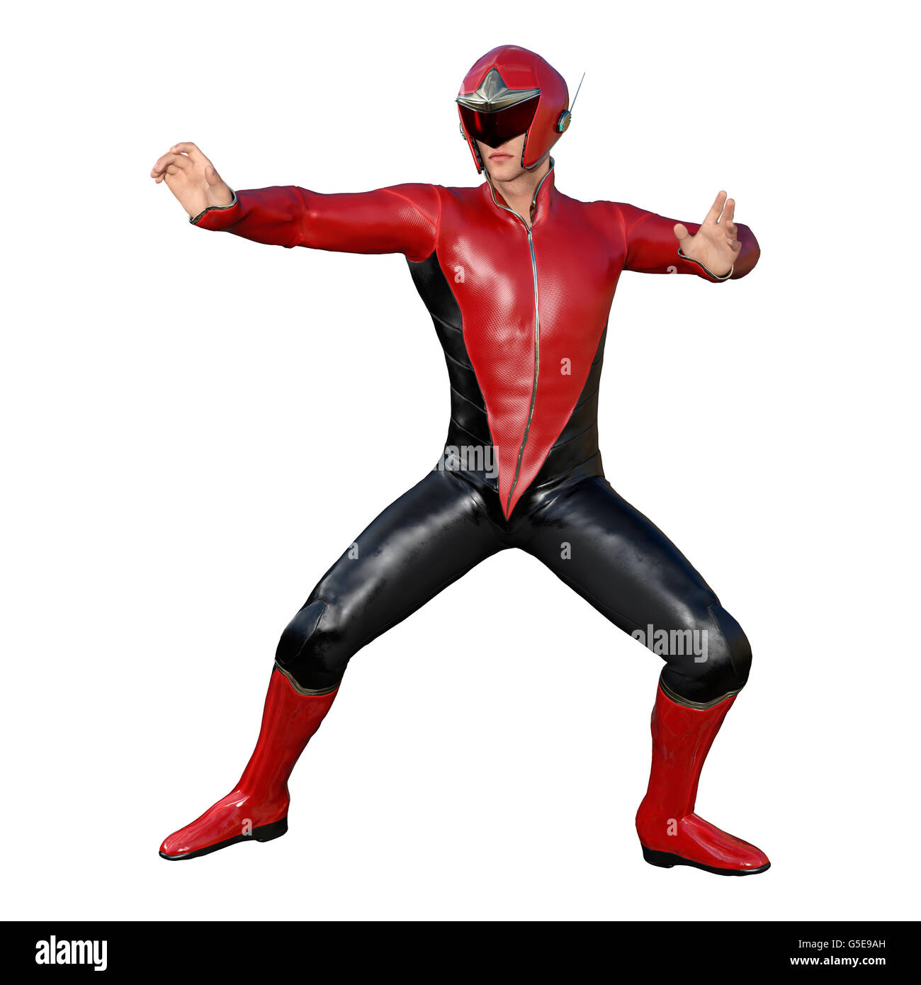 3D rendering of a male hero isolated on white background Stock Photo ...