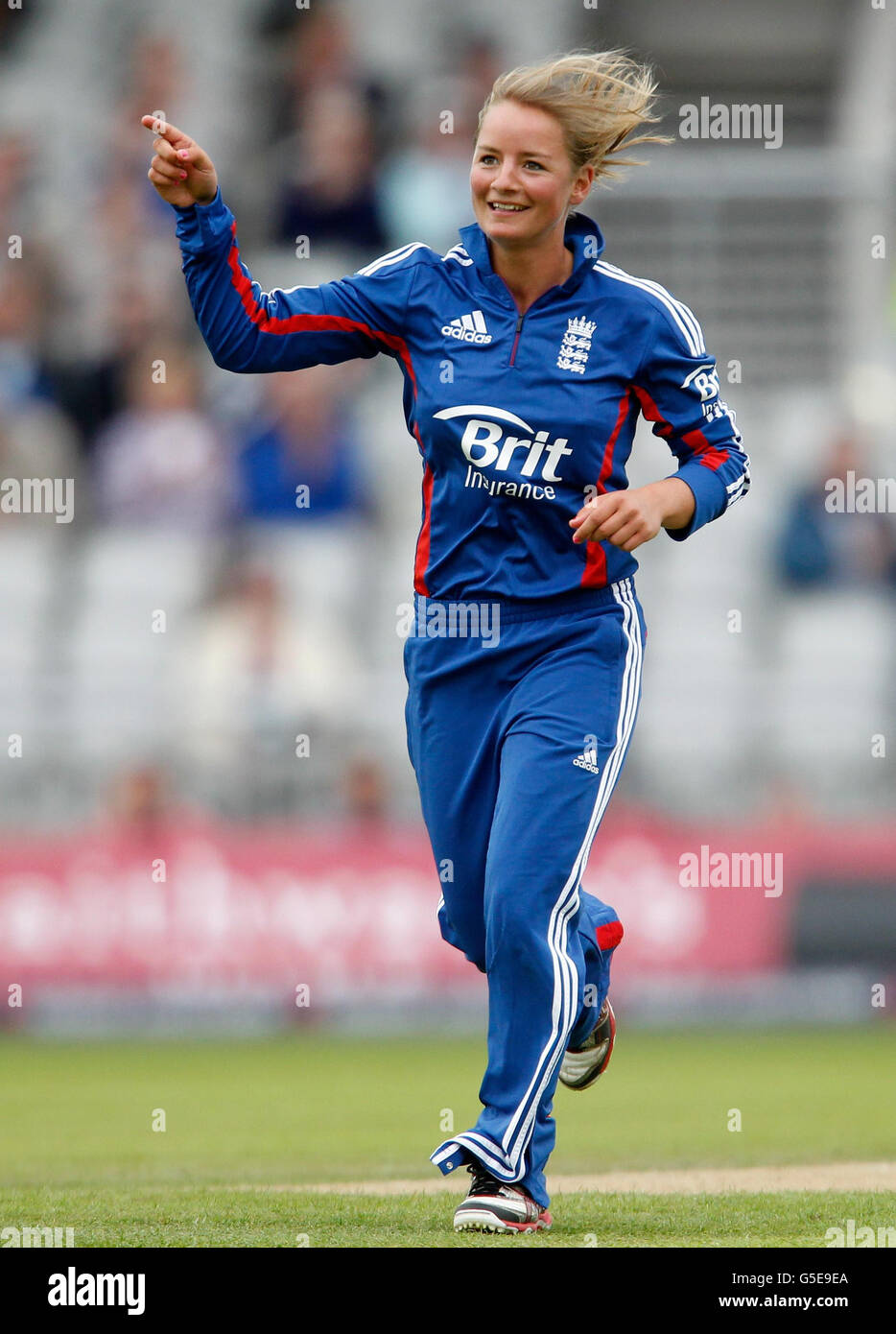 England's Danielle Wyatt celebrates after taking the wicket of West ...