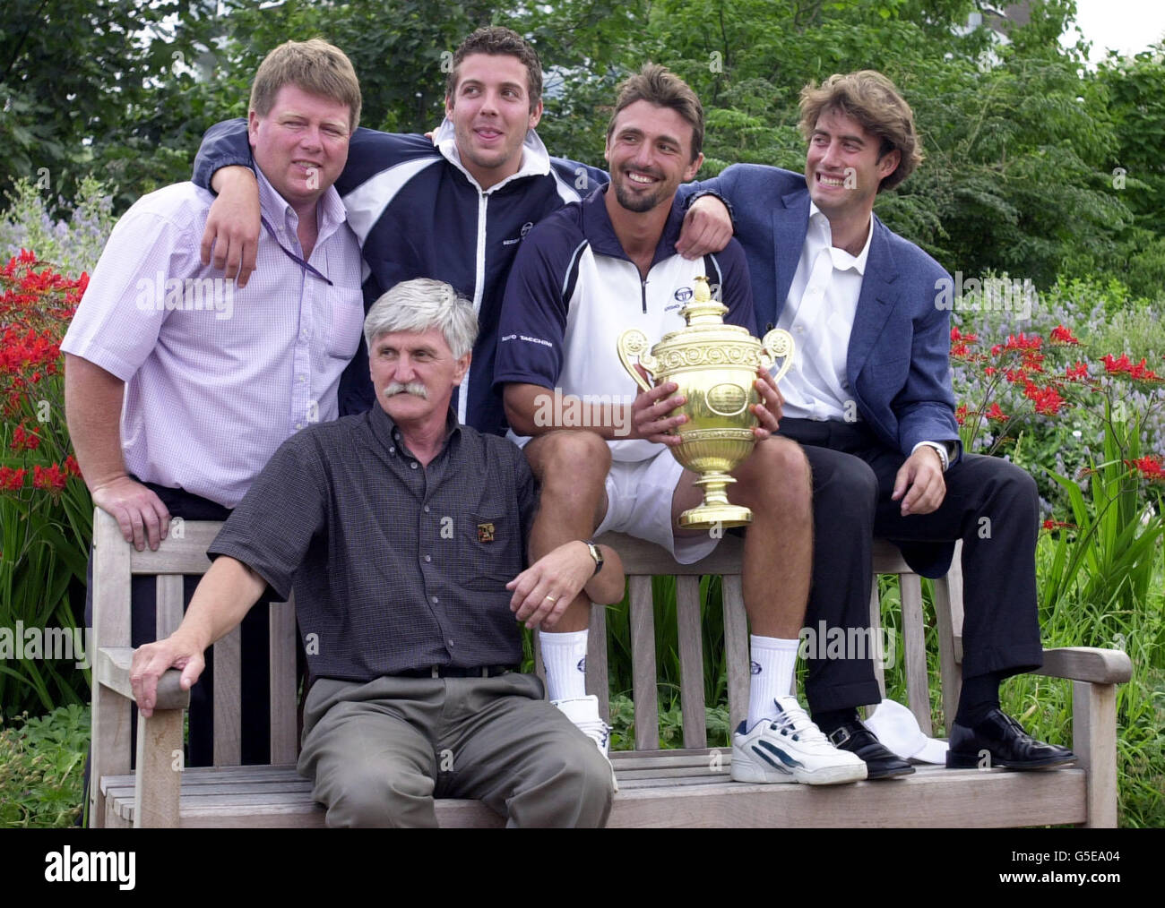 NO COMMERCIAL USE: Goran Ivanisevic of Croatia with his family ...