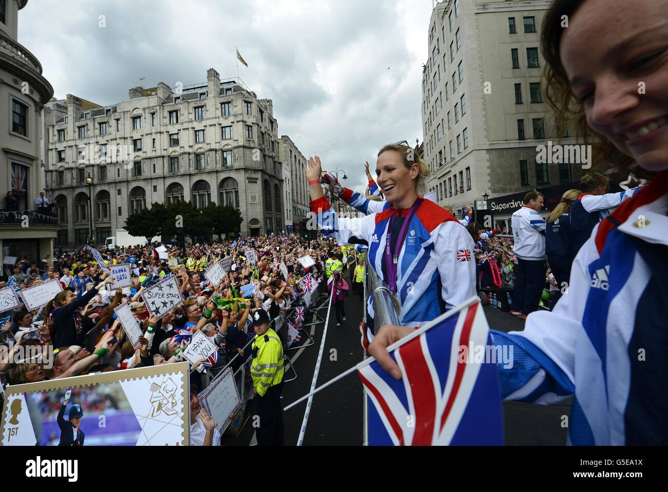 During the olympic and paralympic athletes parade in central london hi ...