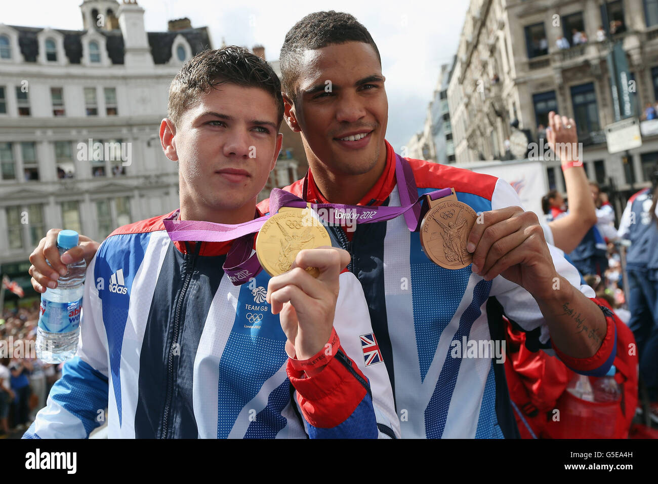 British Olympic boxers Anthony Ogogo and Luke Campbell during the ...