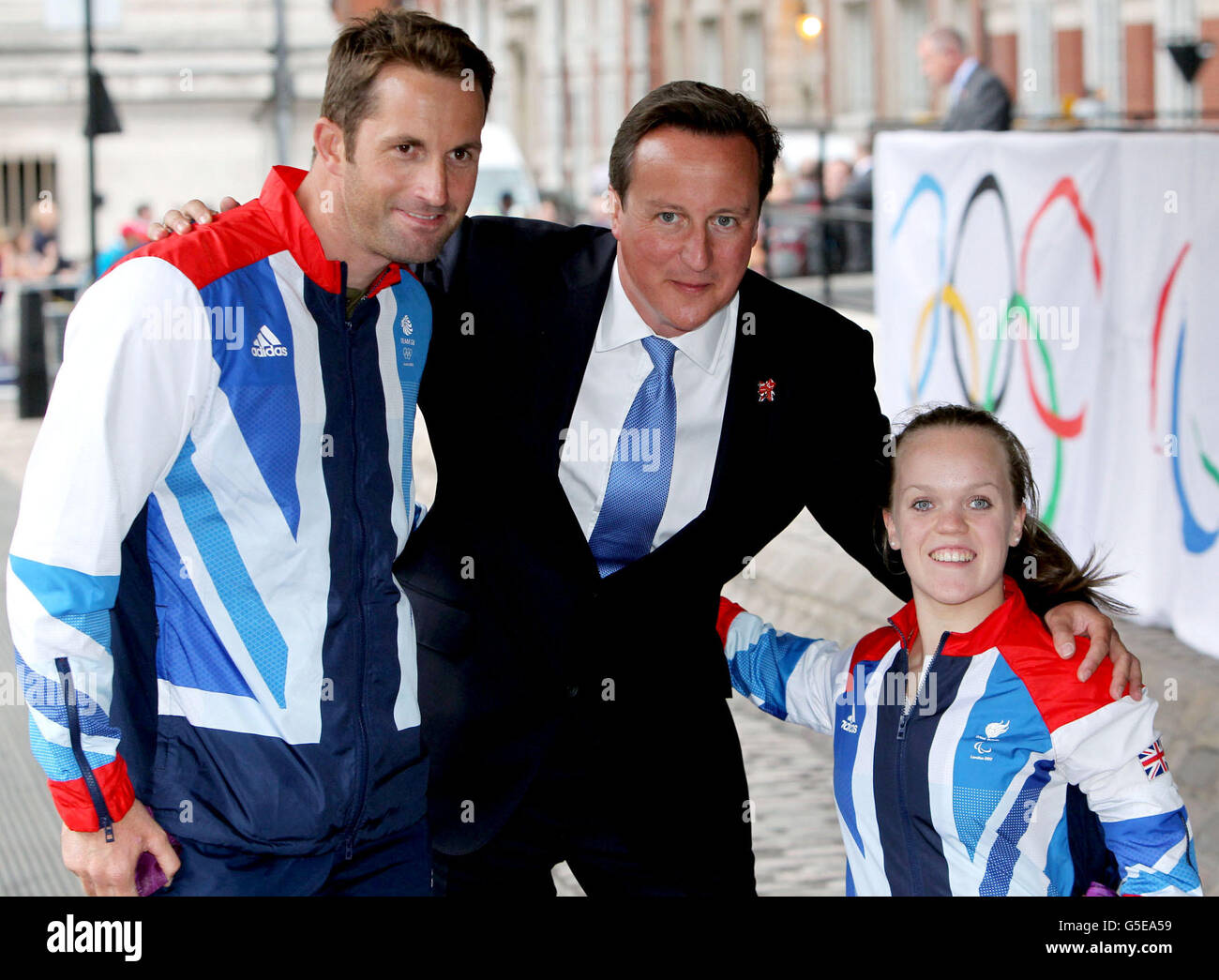 Ben Ainslie, David Cameron and Ellie Simmonds during the Olympic and ...