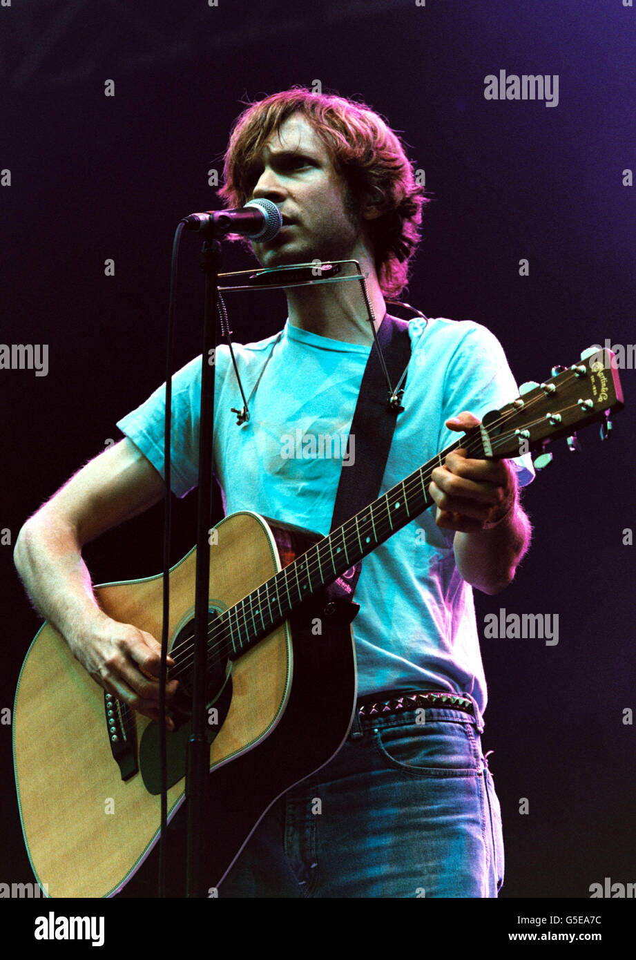 During a concert organised by the rock group radiohead hi-res stock ...