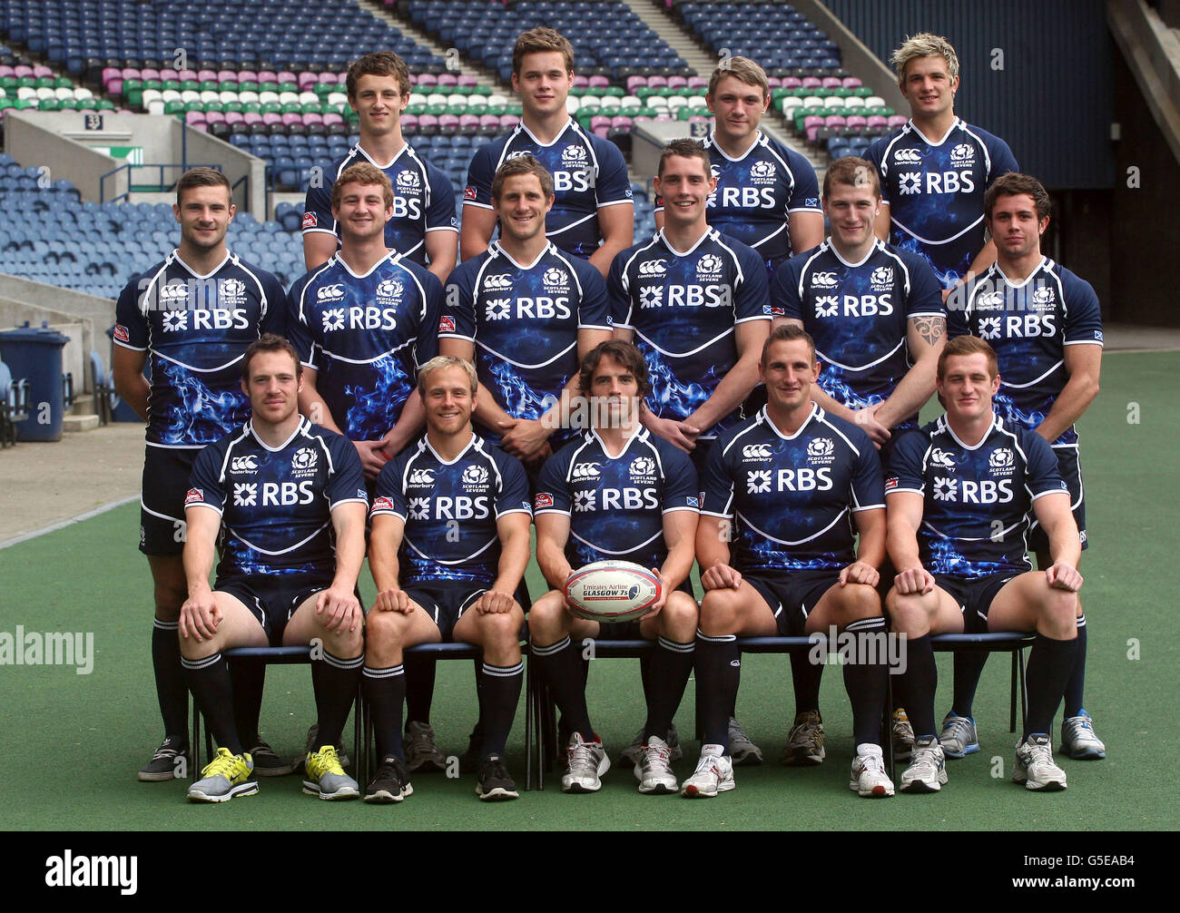 Scotland 7s team group at the Murrayfield Stadium, Edinburgh Stock ...