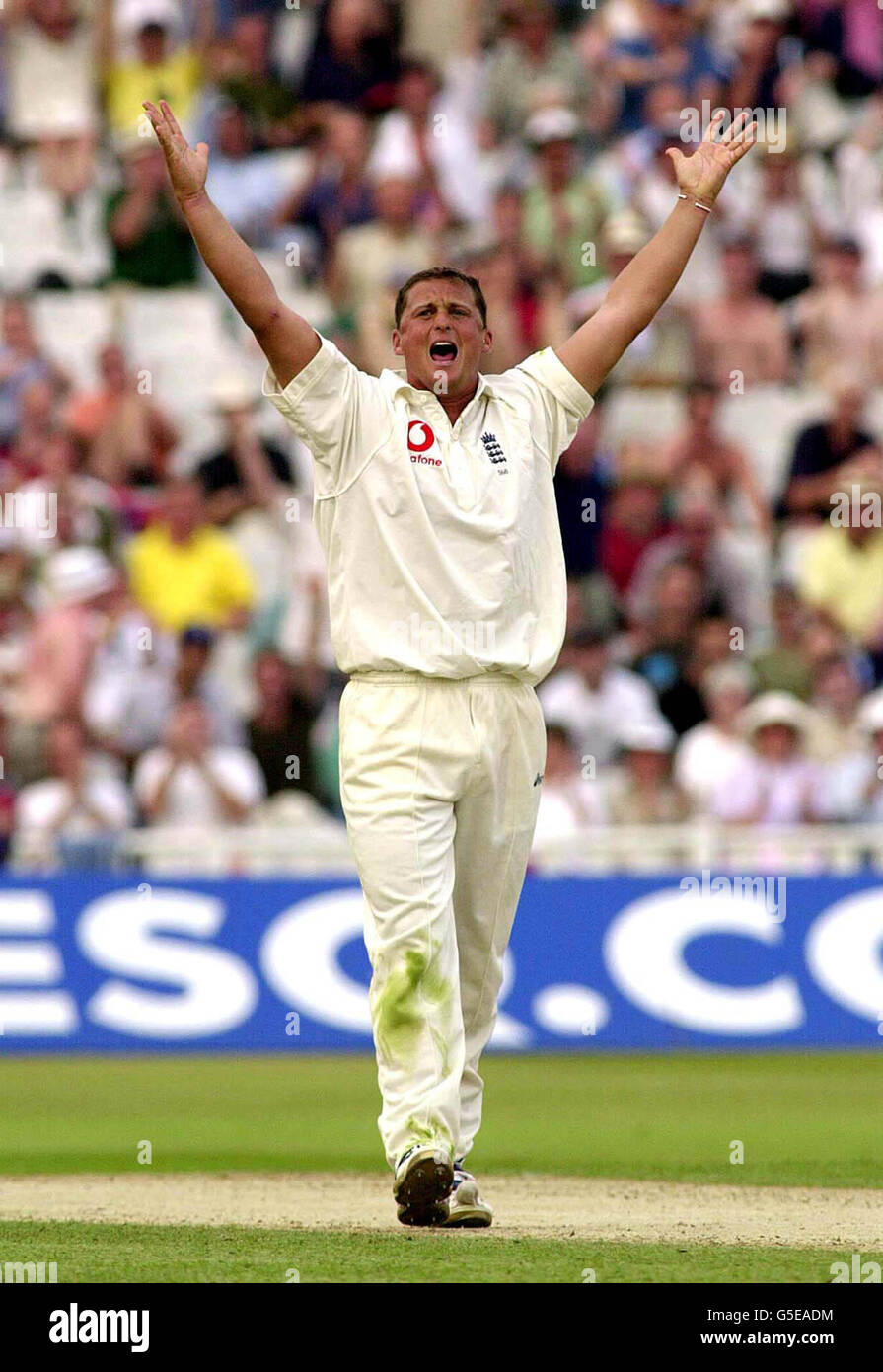 Sport cricket action cheering darren gough hi-res stock photography and ...