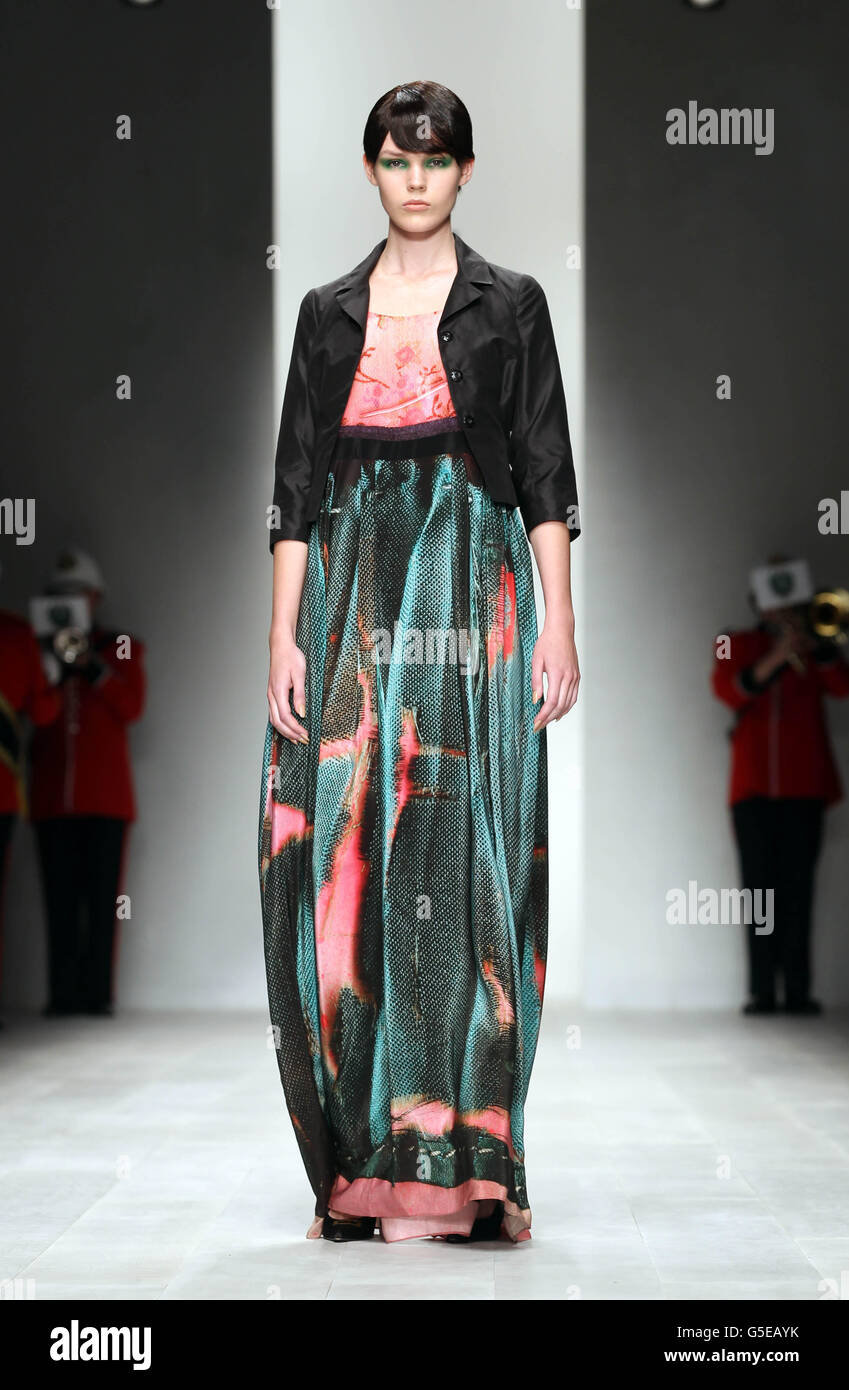 A model on the catwalk at the Antoni and Alison fashion show, part of ...