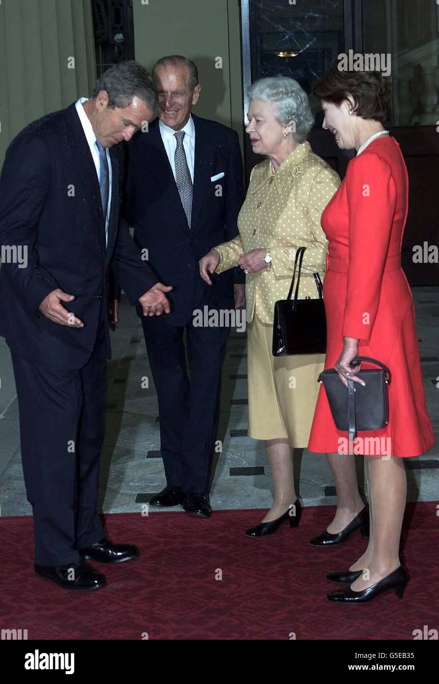 President Bush visits Queen Stock Photo - Alamy