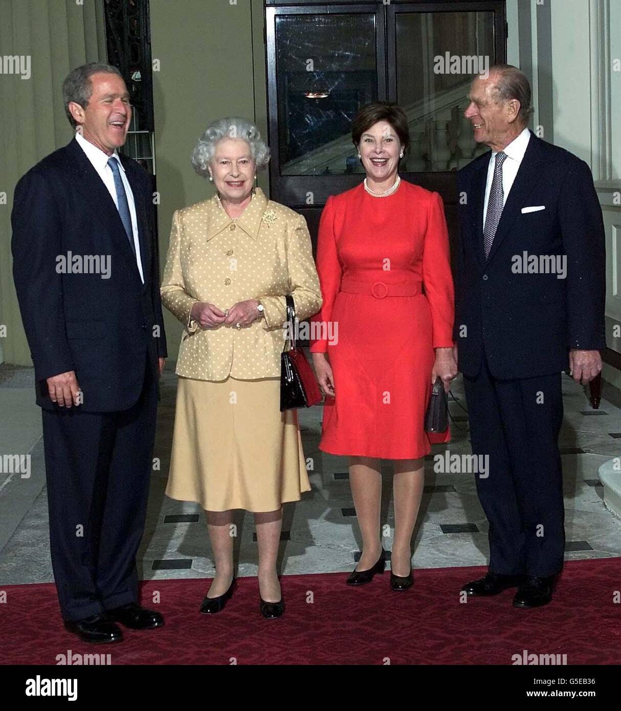 President Bush visits Queen Stock Photo - Alamy