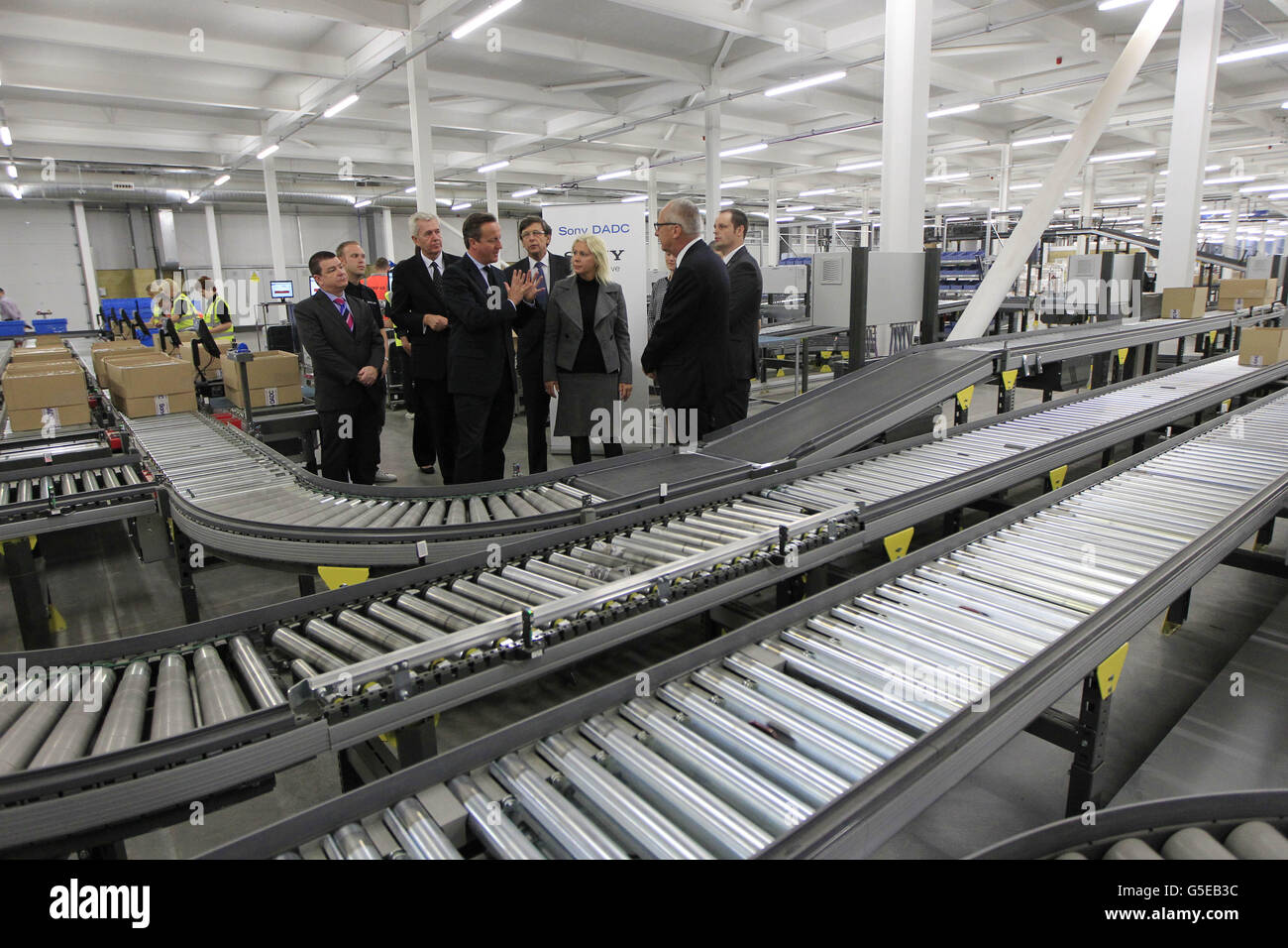 Prime Minister David Cameron talks to President and CEO of Sony DADC ...