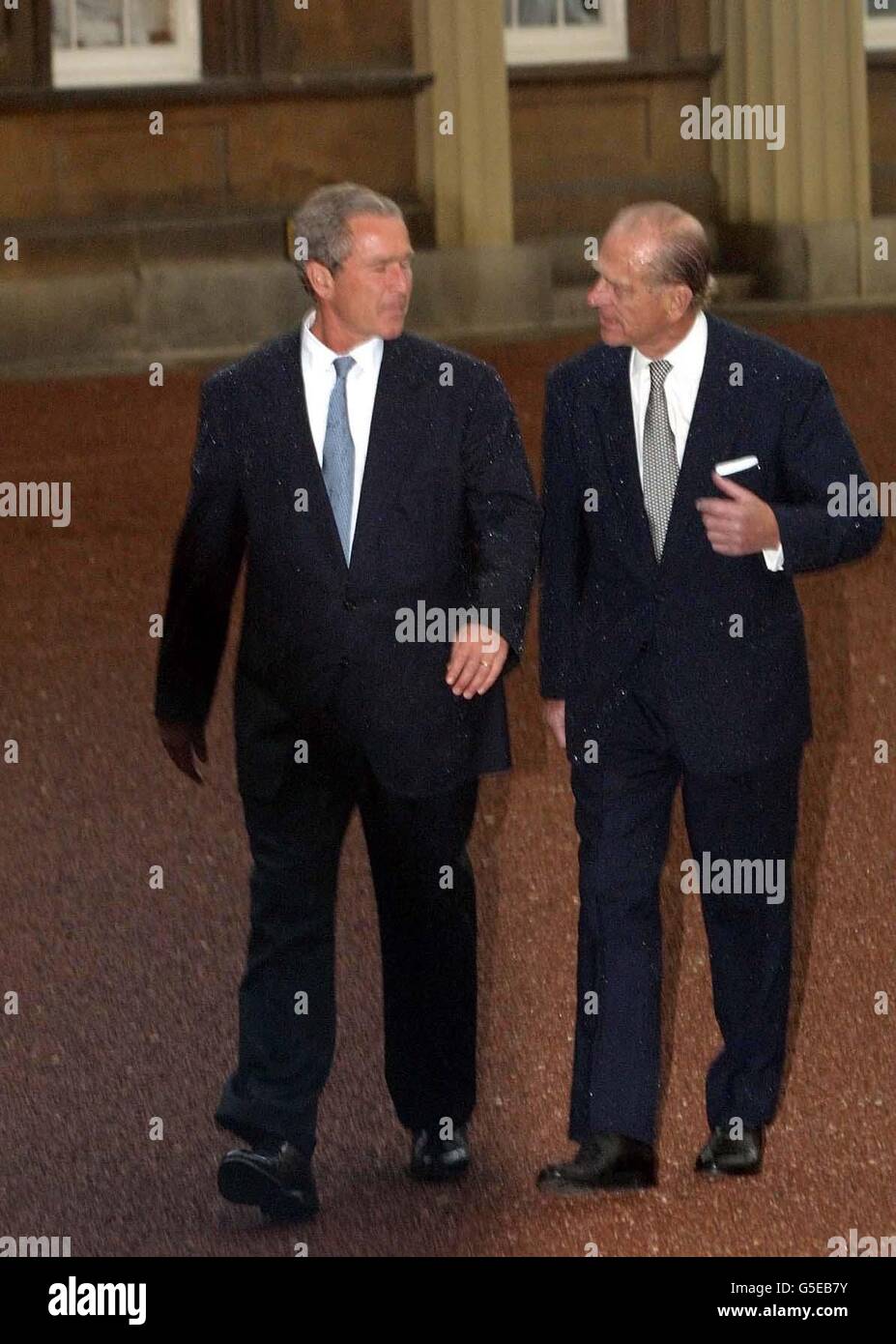 America's President Bush (L) with Britain's Duke of Edinburgh at ...