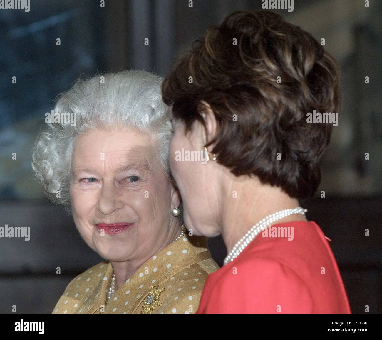 Americas president bush with britains queen elizabeth ii his wife hi ...