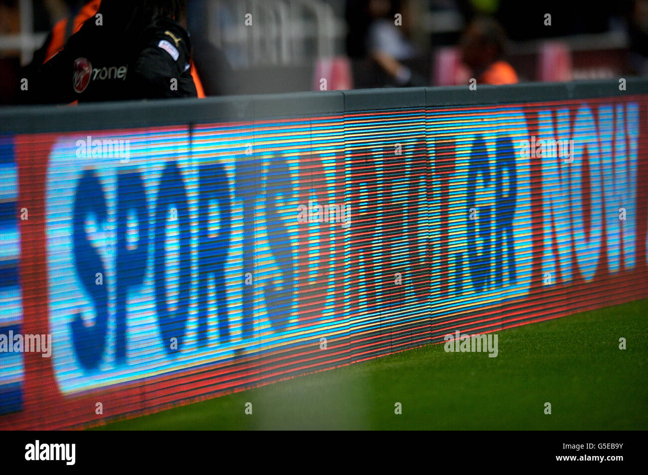 Image of a Sports Direct billboard inside the Sports Direct Arena Stock ...