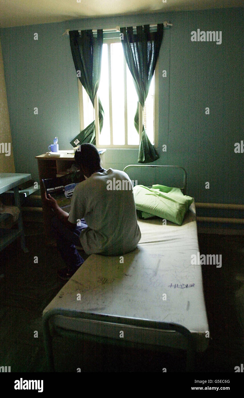 An inmate in the Induction Unit at HMP Feltham B, Middlesex, Young ...