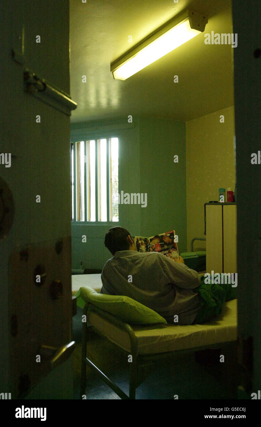 An inmate in the Induction Unit at HMP Feltham B, Middlesex, Young ...