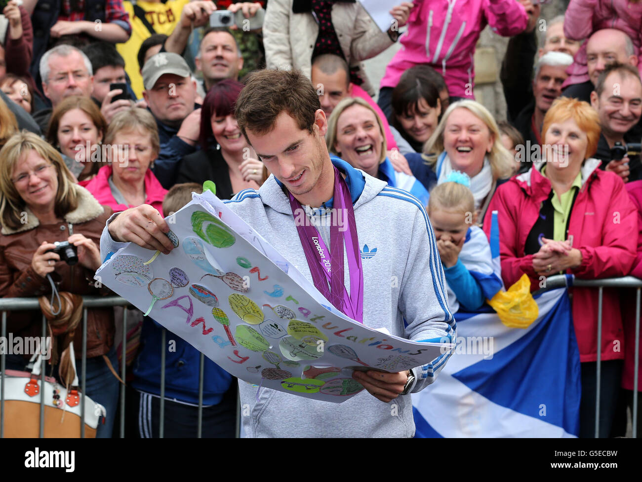 Andy Murray's Dunblane celebration Stock Photo - Alamy