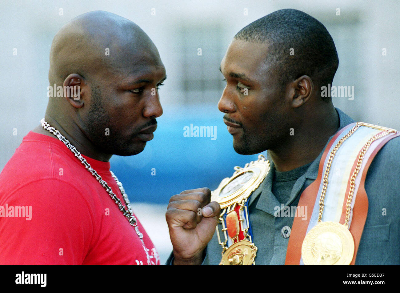 Heavyweight boxers Julius Francis (left) and Danny Williams pose for ...