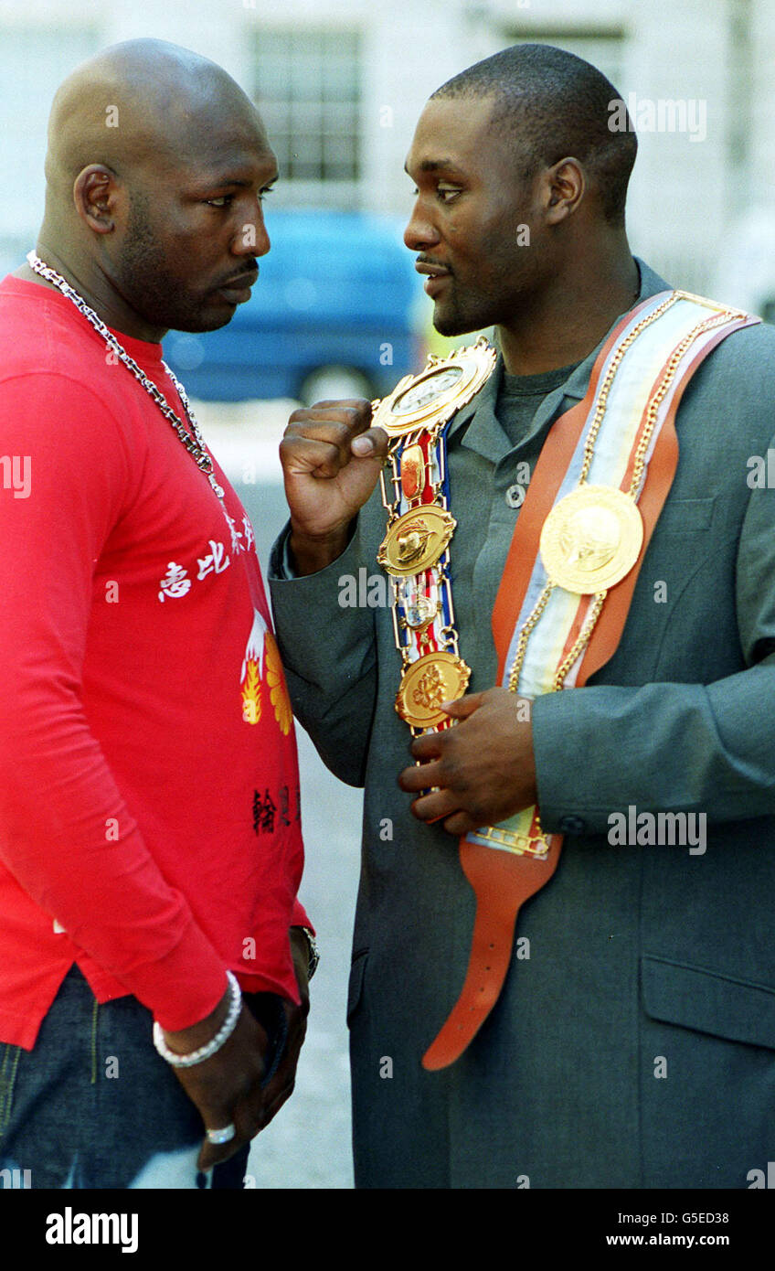 Heavyweight boxers Julius Francis (left) and Danny Williams pose for ...