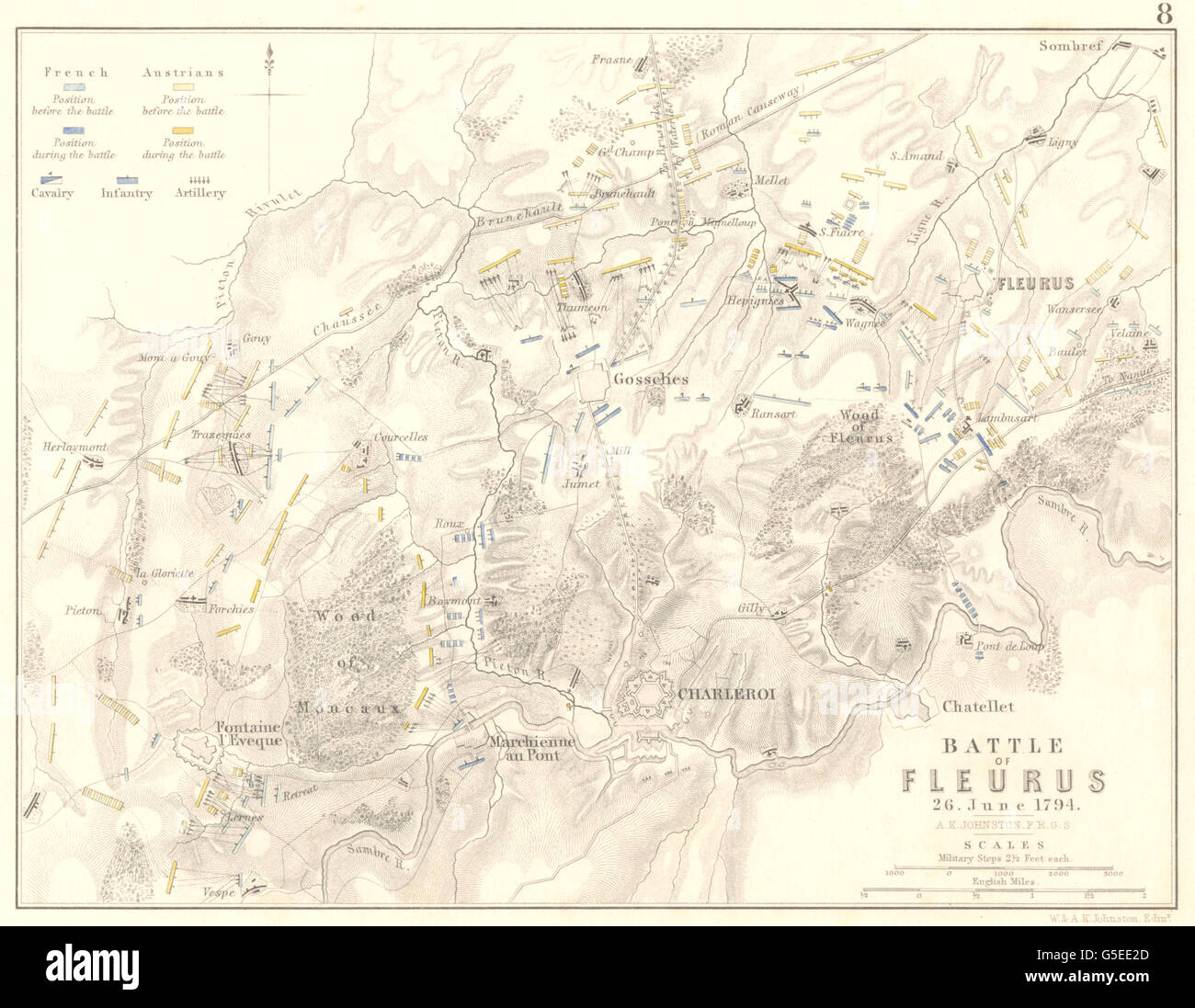 Battle of fleurus map hi-res stock photography and images - Alamy