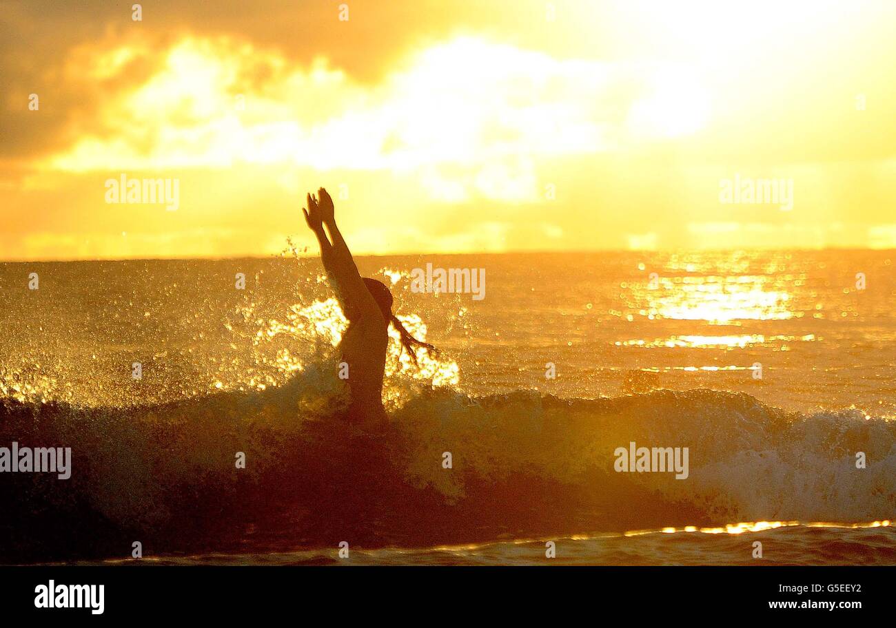 ***EDITORS NOTE - NUDITY*** A swimmer attempts to set a new world ...