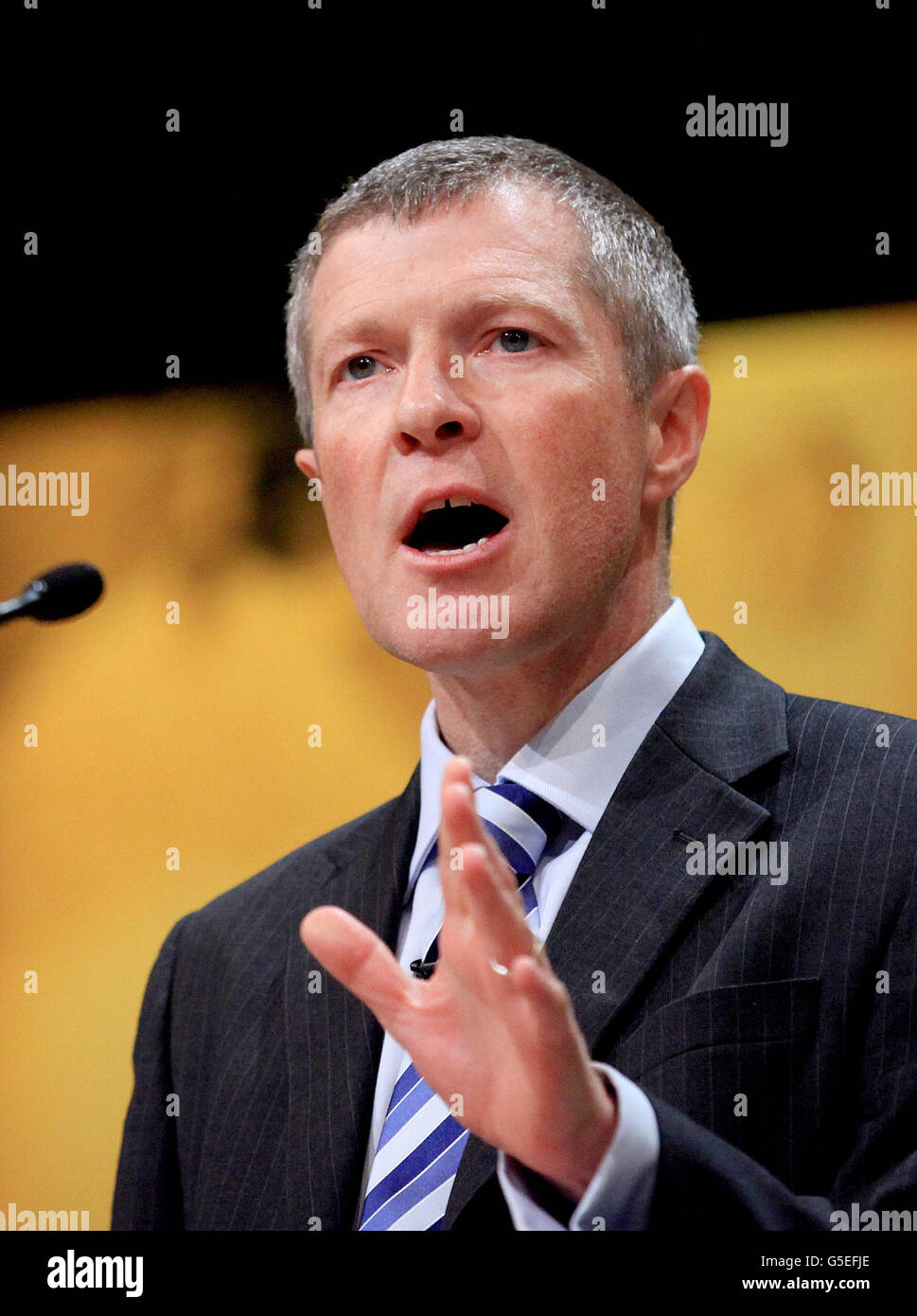 Willie Rennie, Leader of the Scottish Liberal Democrats, addresses the ...