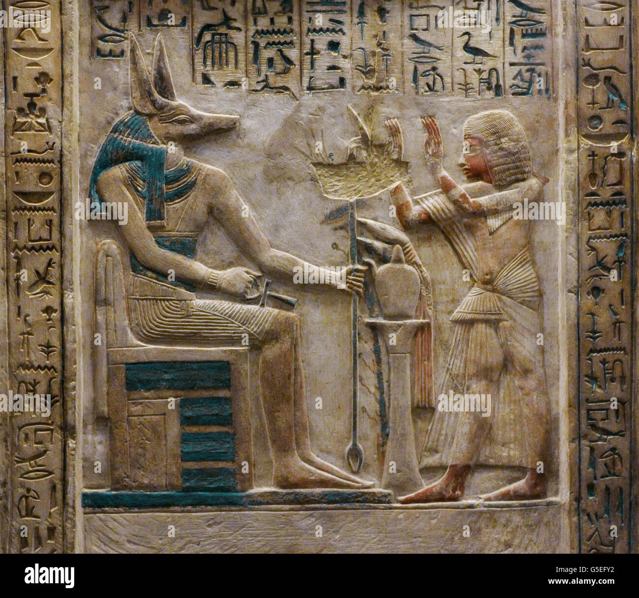 Egypt. Stele of the royal scribe Ipi. New Kingdom (18th Dynasty). 14th ...