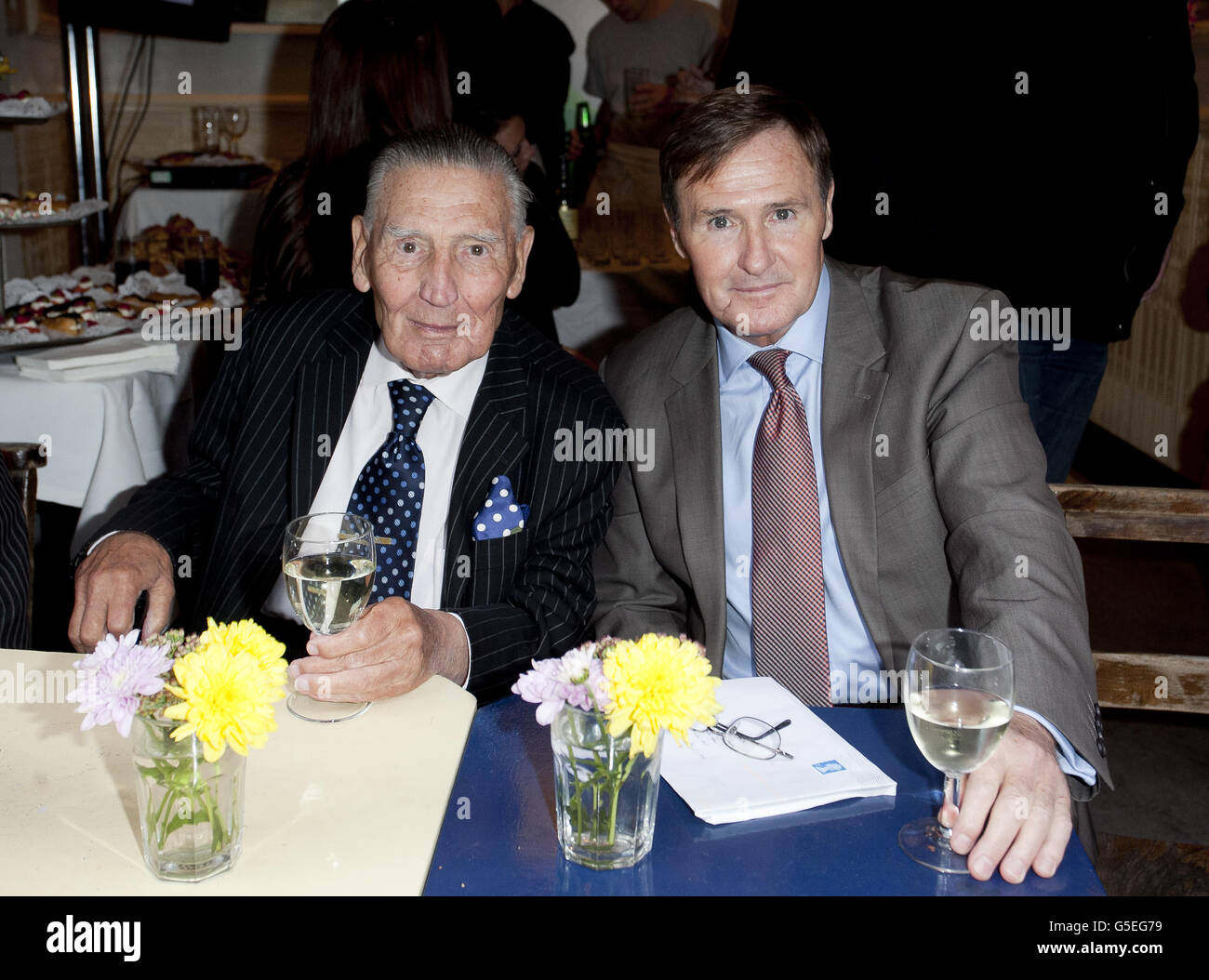 Frank Fraser (left) and son David Fraser attend the launch party of ...