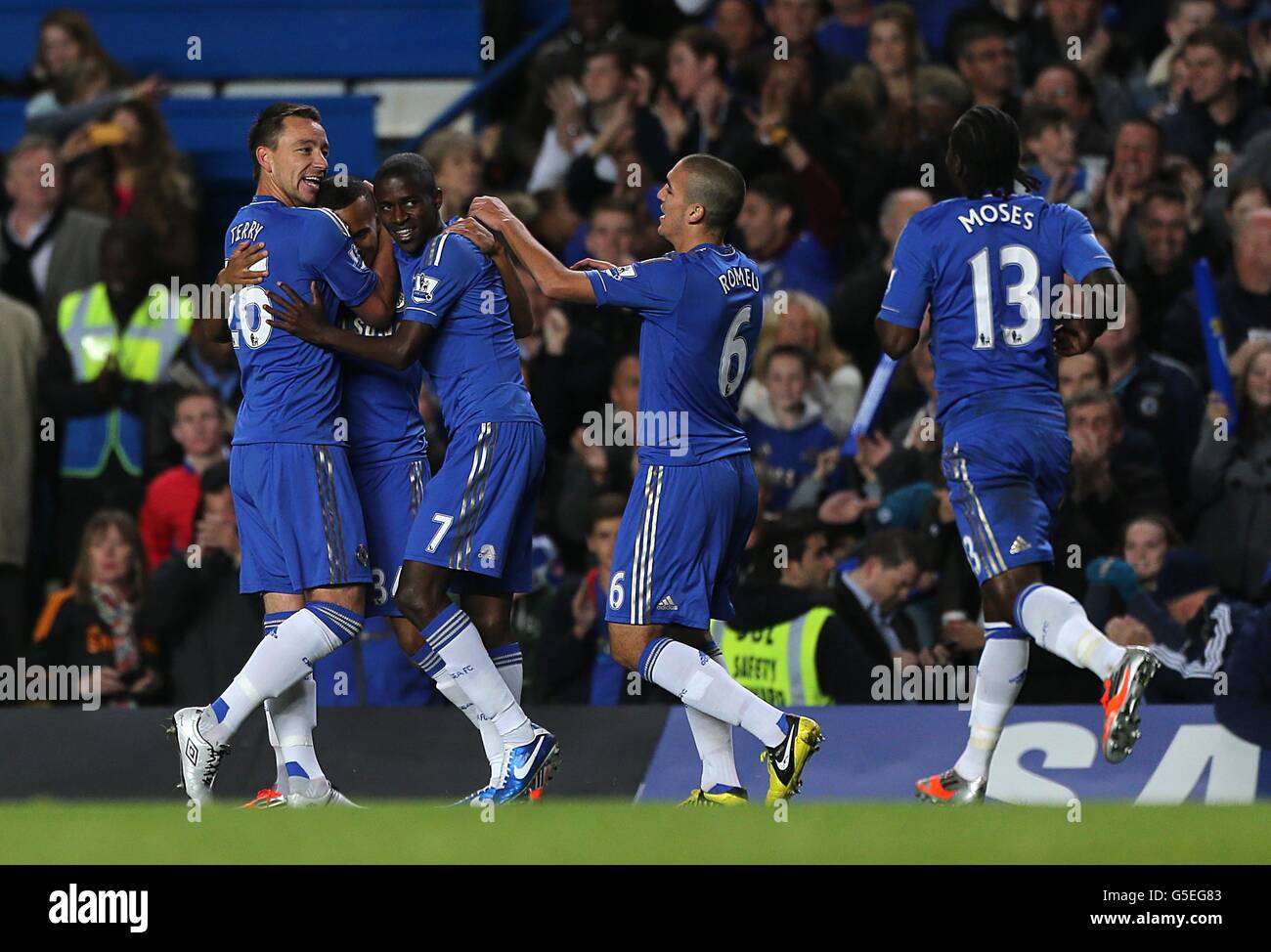 Chelsea's Ryan Bertrand (second from left) celebrates scoring his side ...