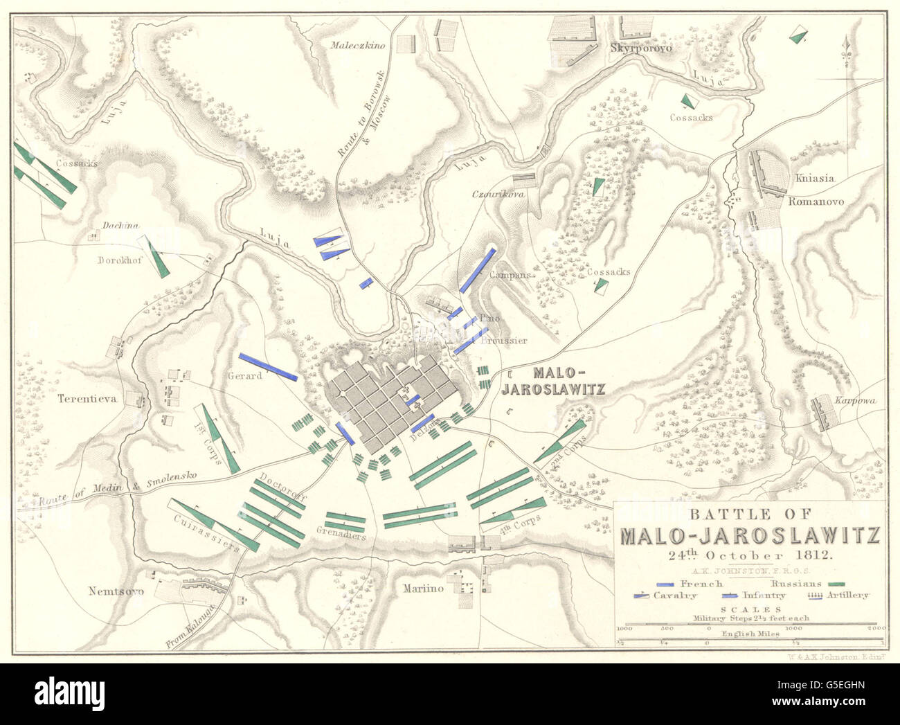 BATTLE OF MALO- JAROSLAWITZ: 24th October 1812. Russia. Napoleonic Wars ...