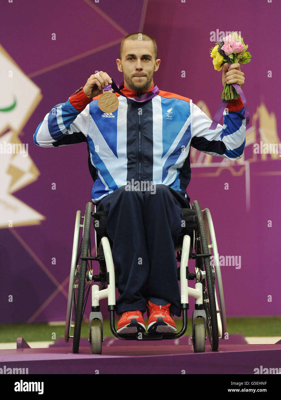 Great Britain's Matthew Skelhon celebrates winning a bronze medal in ...