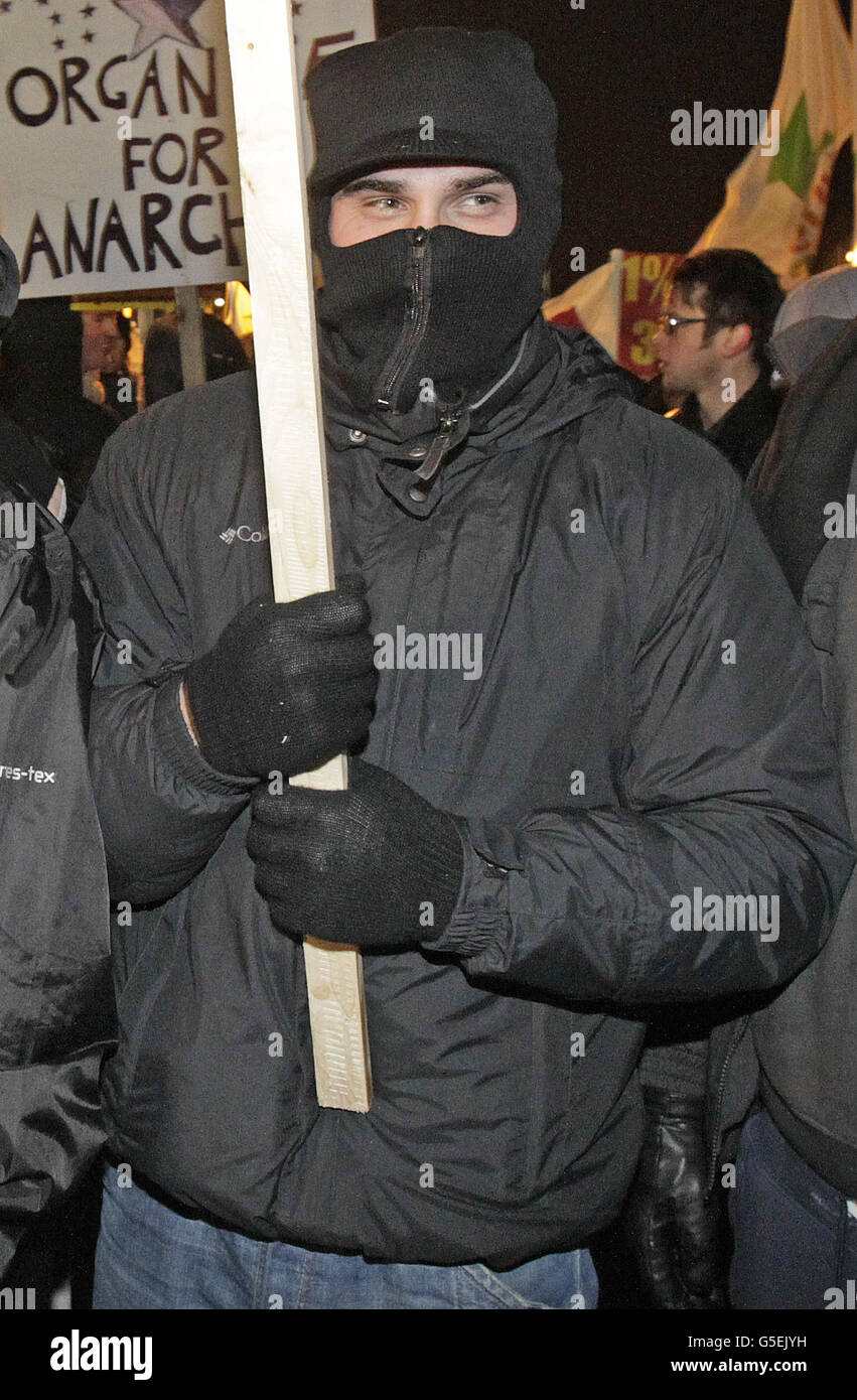 Alan Ryan during a protest outside Leinster House in Dublin Stock Photo ...