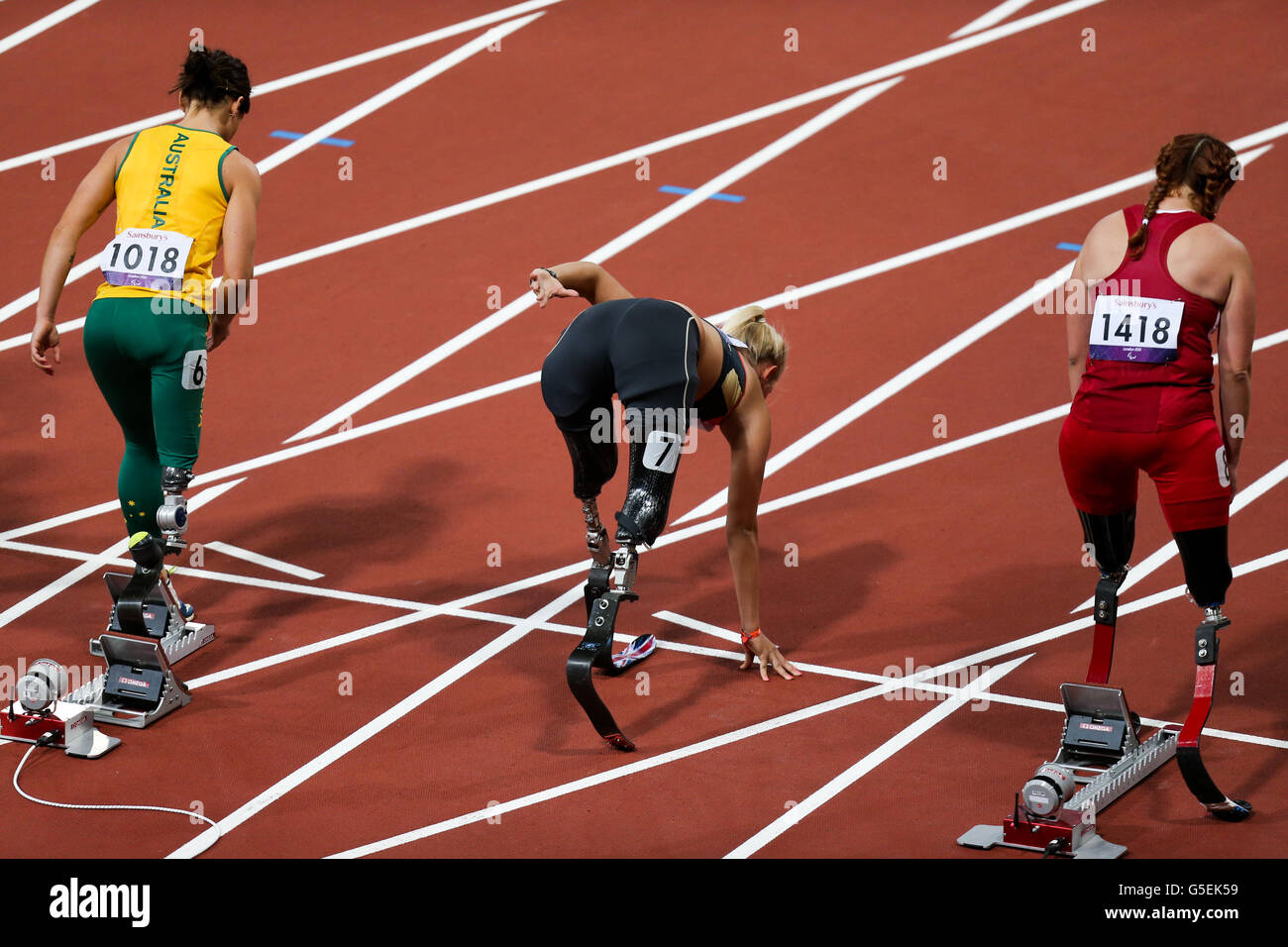 L-R; Australia's Kelly Cartwright, Germany's Vanessa Low, and USA's ...