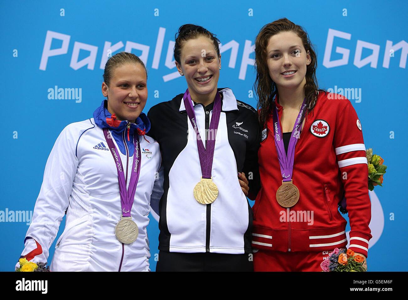 (left to right) Silver Medalist France's Elodie Lorandi, Gold Medalist ...