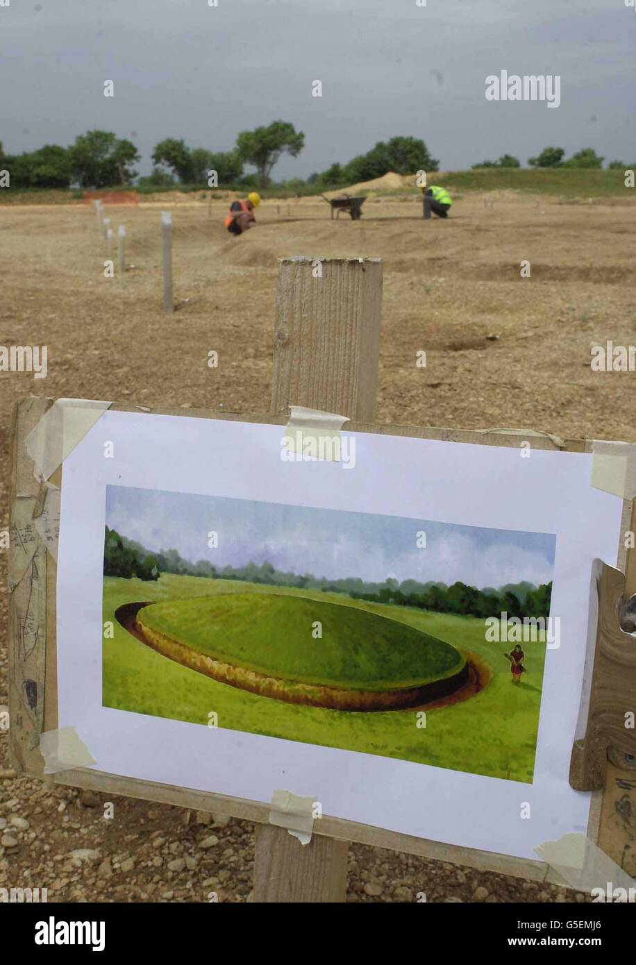 Artist's impression of the Bronze Age ring ditch being unearthed at the ...