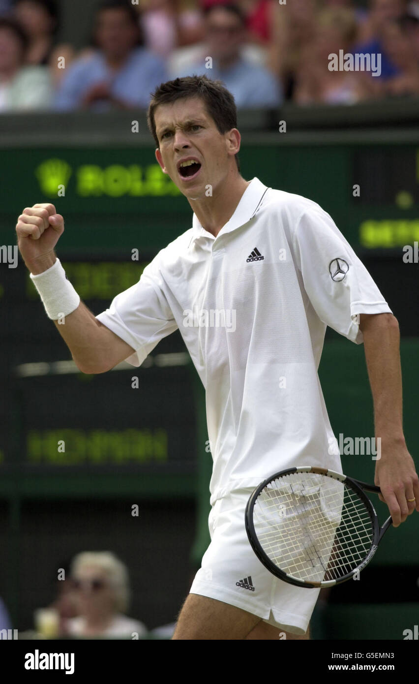 Sport tennis clenched fist celebration julyreview tim henman hi-res ...