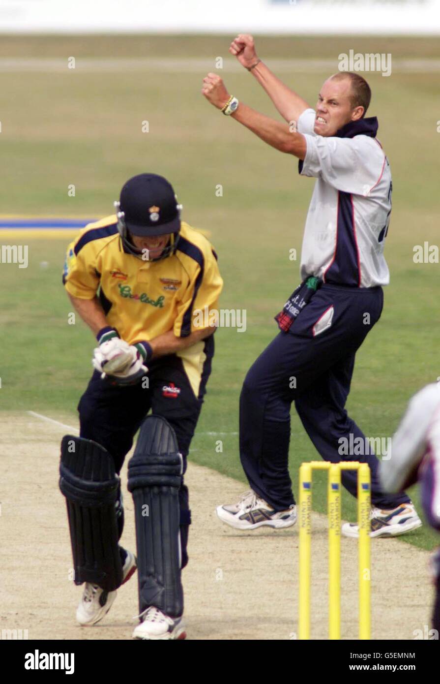 Sussex bowler Billy Taylor celebrates after trapping Hampshire opener ...