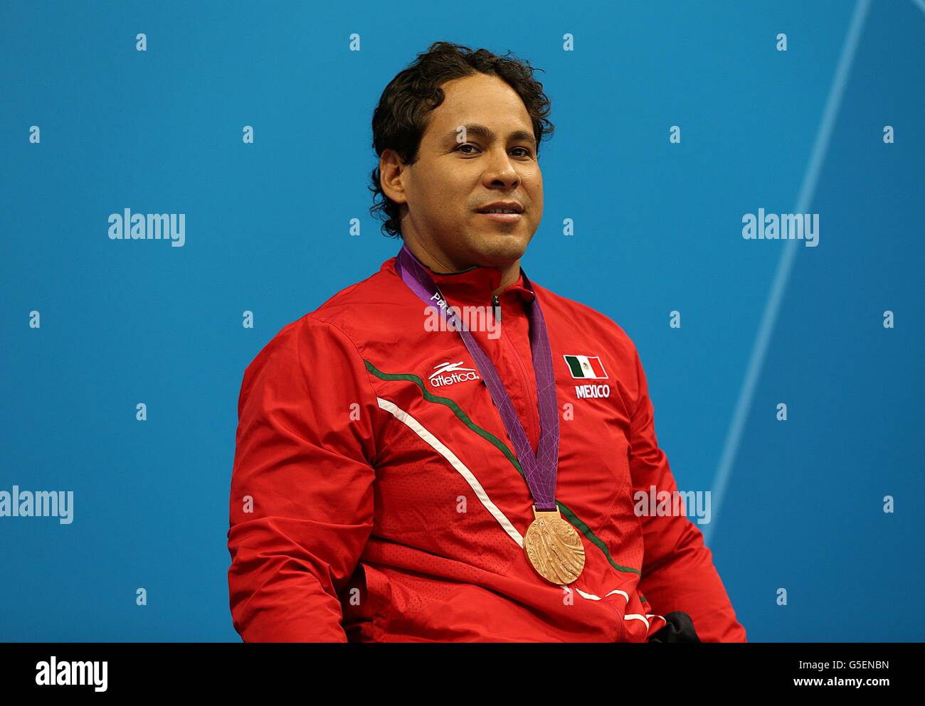 Mexico's Pedro Rangel with his Bronze Medal for the Men's 100m ...