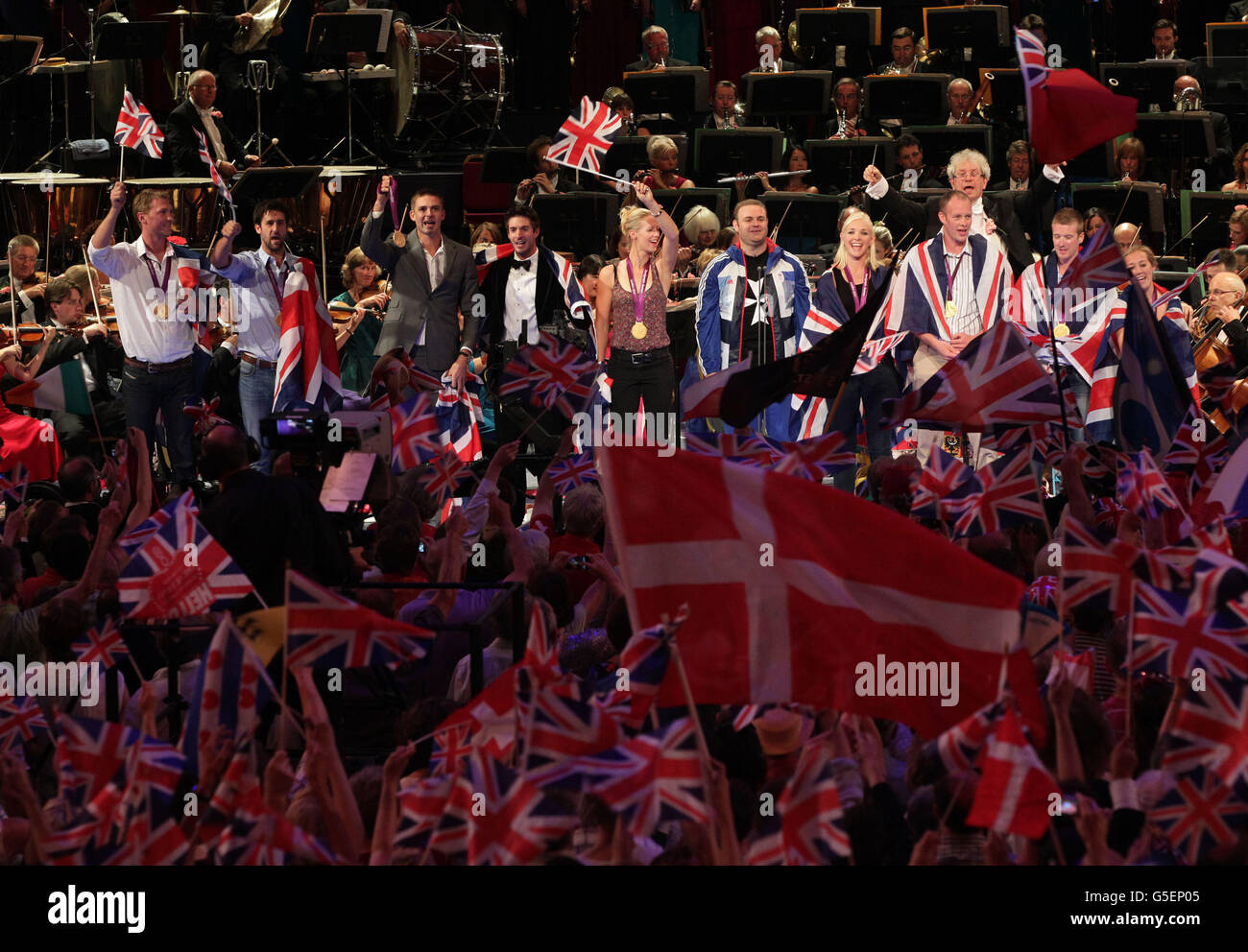 Royal albert hall proms flags hi-res stock photography and images - Alamy