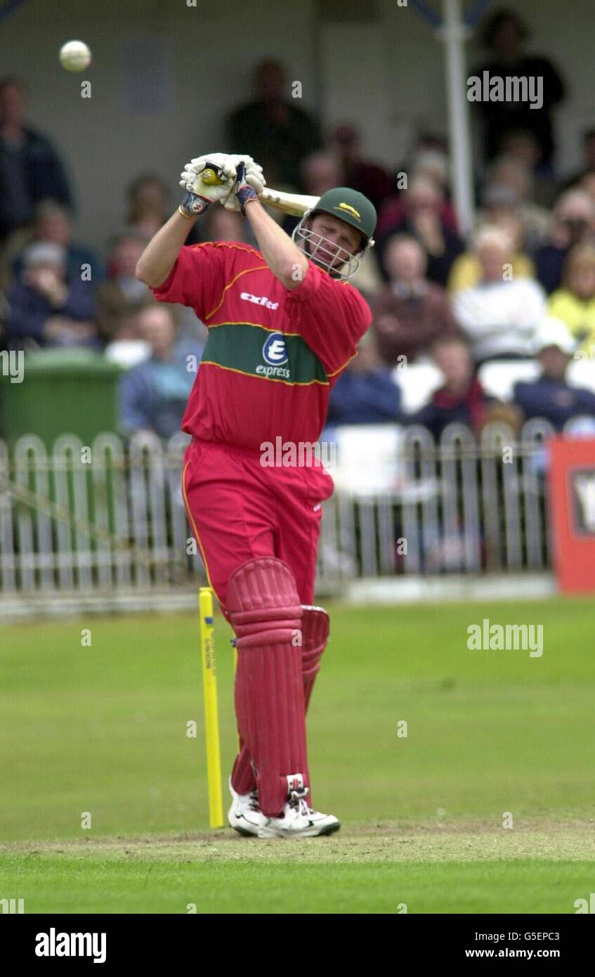 Leicestershire opener Jon Dakin is caught off the bowling of Yorkshire ...