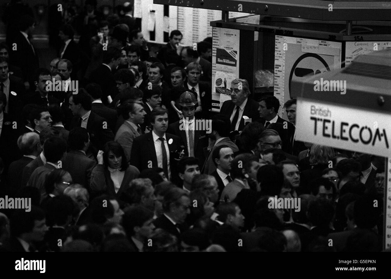 The crowded Stock Exchange Trading floor, where dealings in British ...