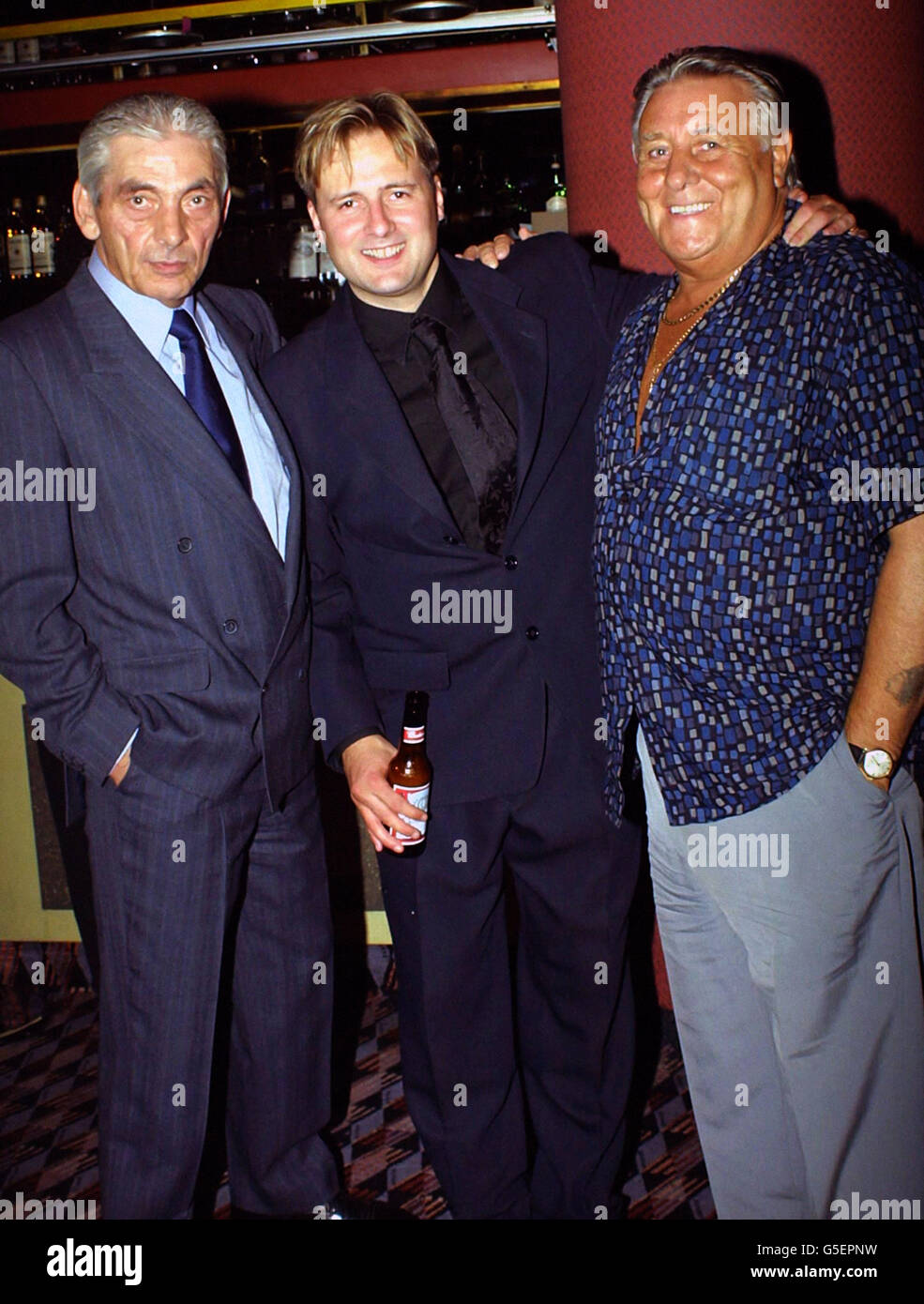 Ex gangster Tony Lambrianou, actor Gary Webster and Joey Pyle at the ...