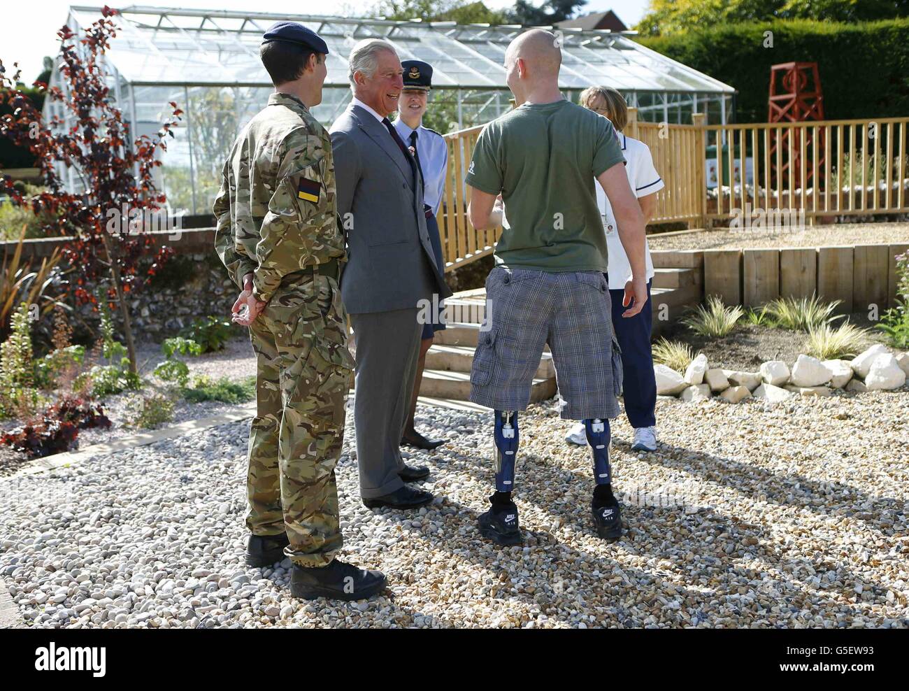 Prince Charles visits Headley Court Stock Photo - Alamy