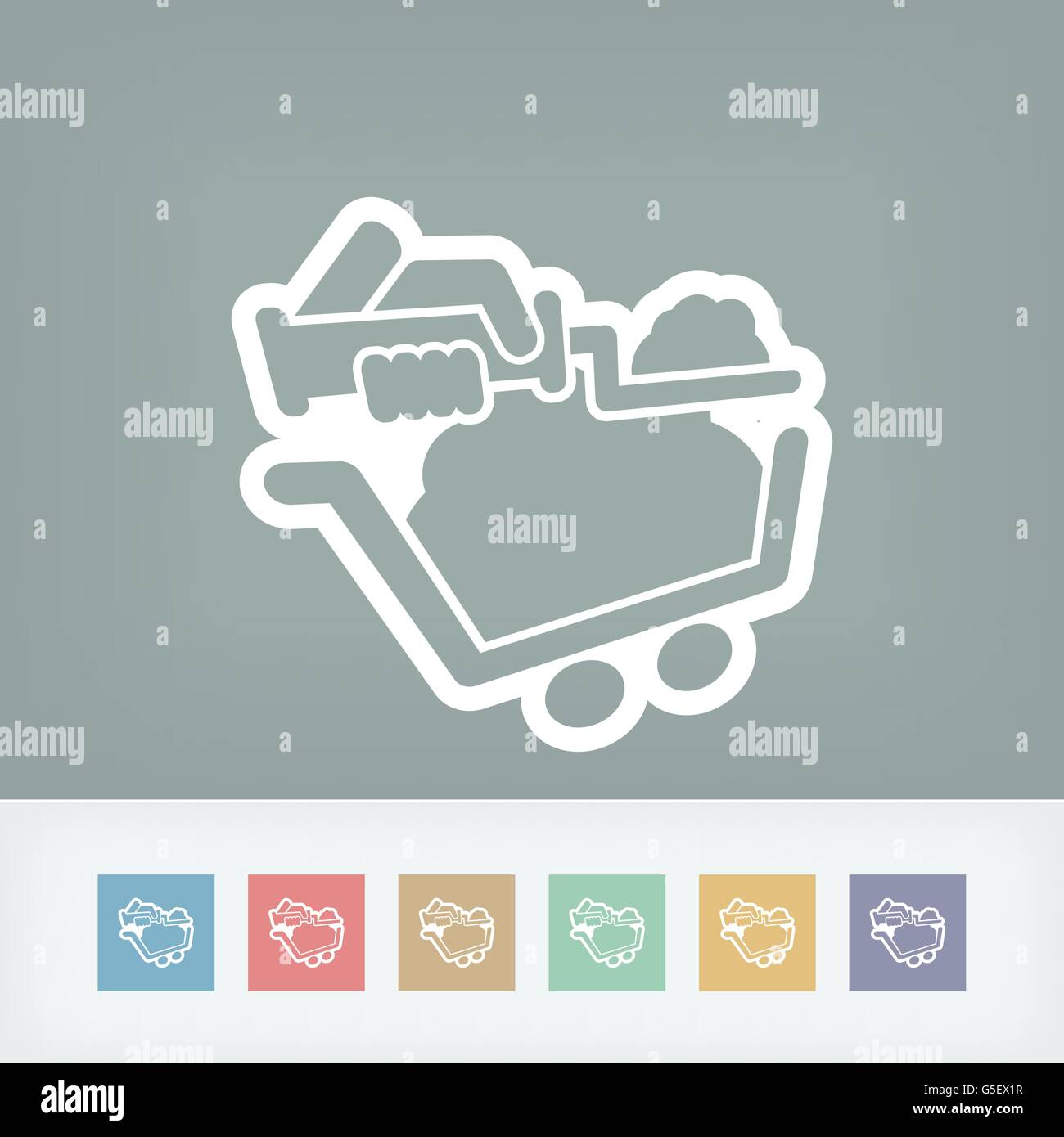 Mixing cement in wheelbarrow Stock Vector Images - Alamy