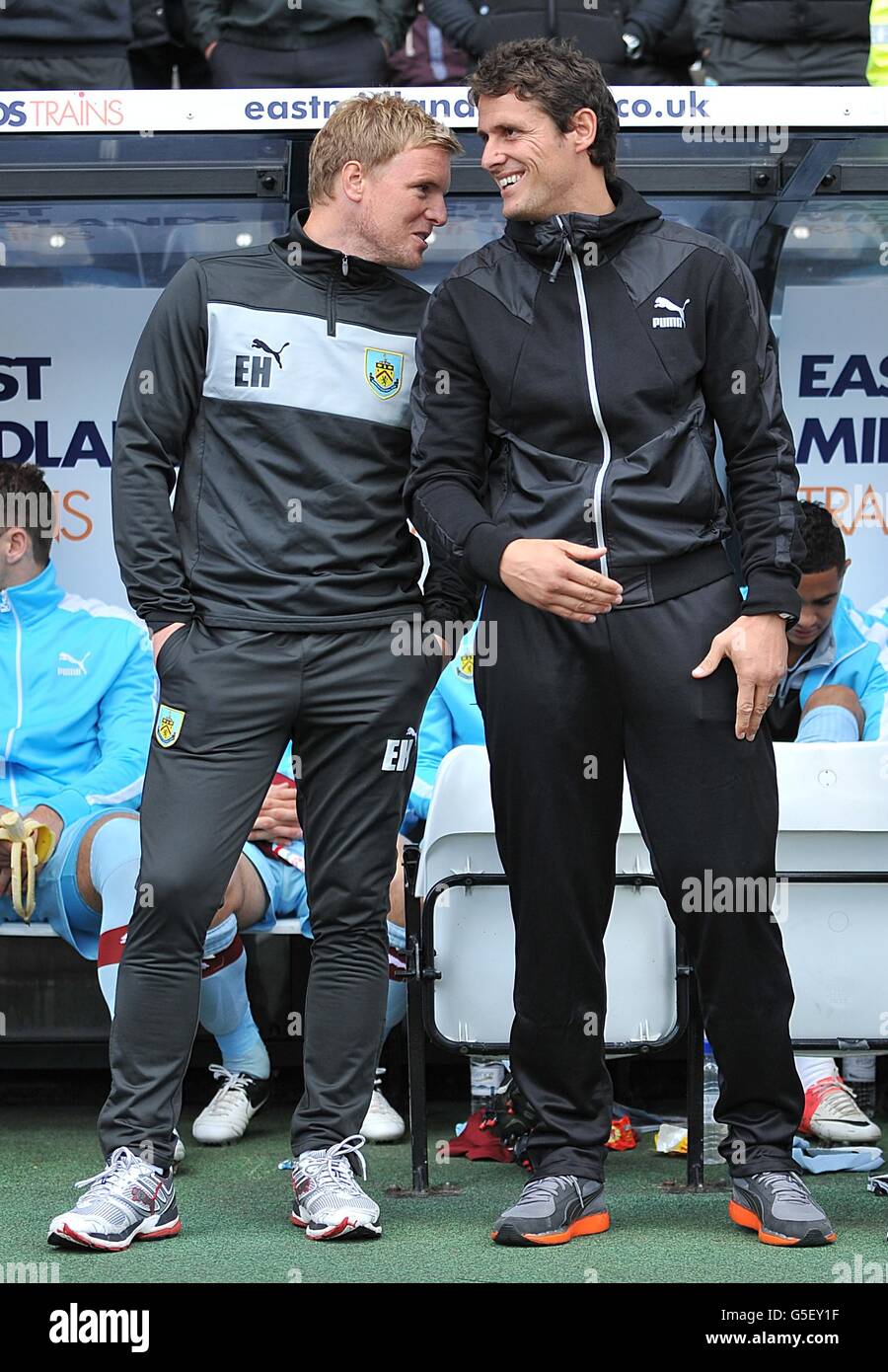 (left-right) Burnley Manager Eddie Howe and Assistant manager Jason ...