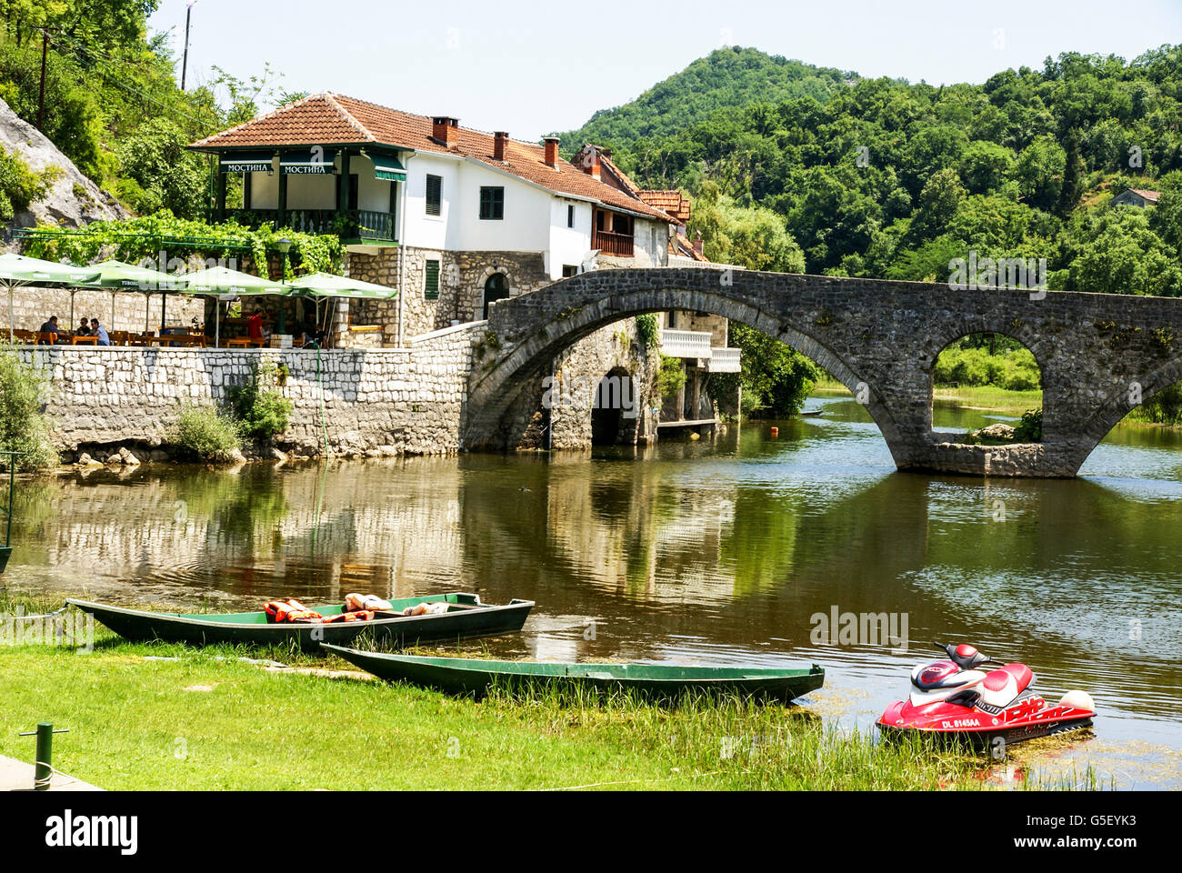 Rijeka Crnojevica is a town in Montenegro beside the river of Crnojevic - near the coast of ...