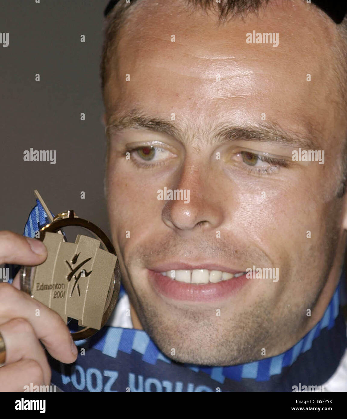 Dean Macey after he received his Bronze medal for the Decathlon at the ...