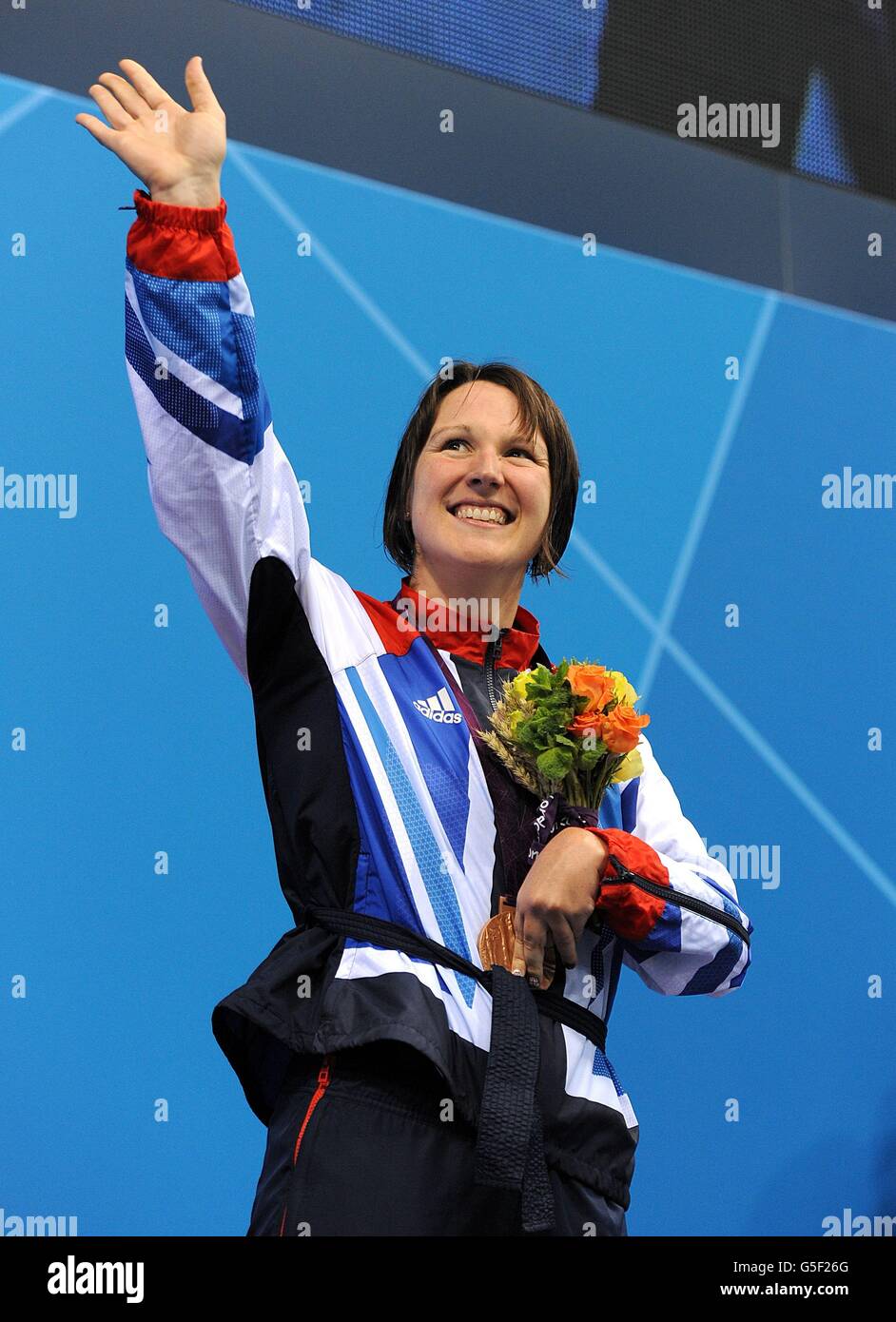 Great Britain's Natalie Jones on the podium with her bronze medal after ...