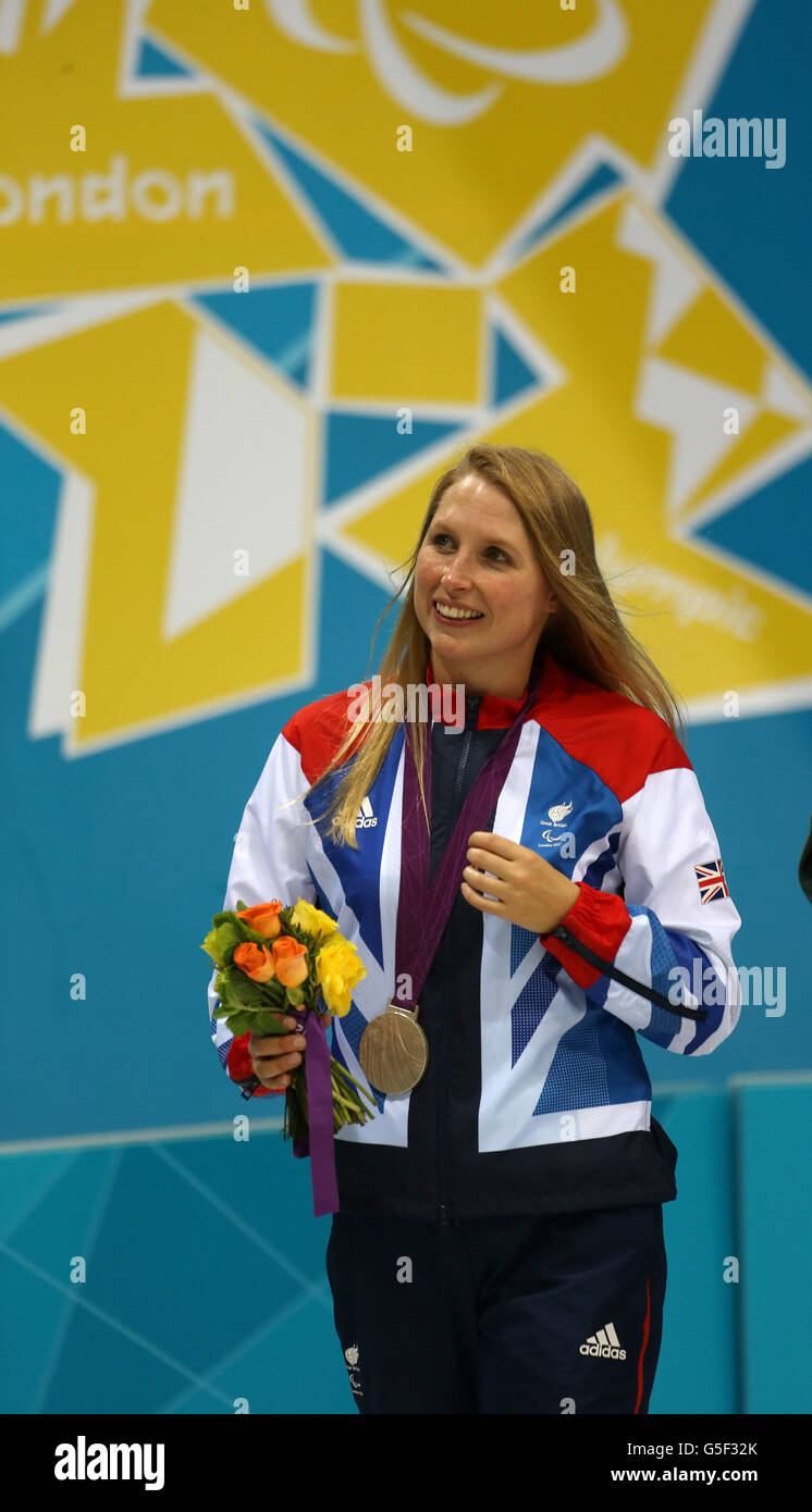 Great Britain's Stephanie Millward with the silver medal for the Women ...