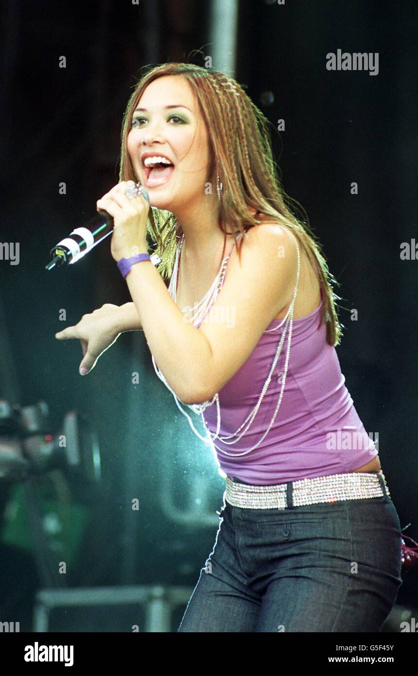 Myleene Klass from the group Hear'Say on stage during the London Mardi ...